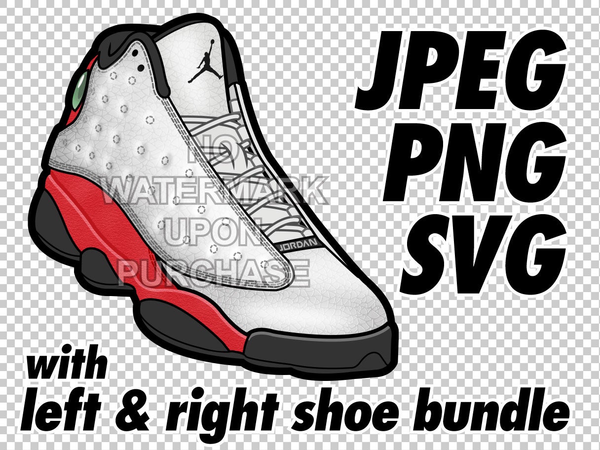 Air Jordan 13 Del Sol JPEG PNG SVG right & left shoe bundle - Payhip
