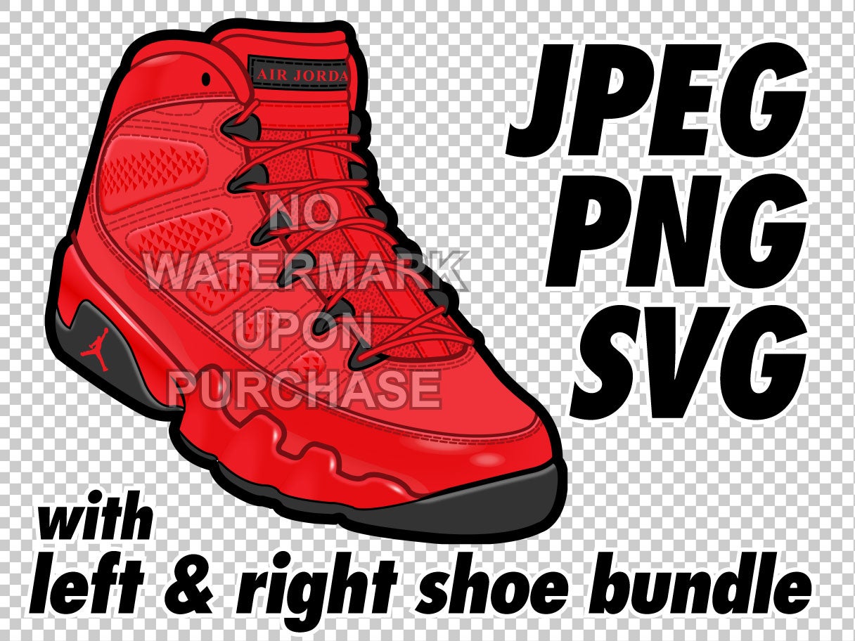 Air Jordan 9 Barons JPEG PNG SVG right & left shoe bundle - Payhip