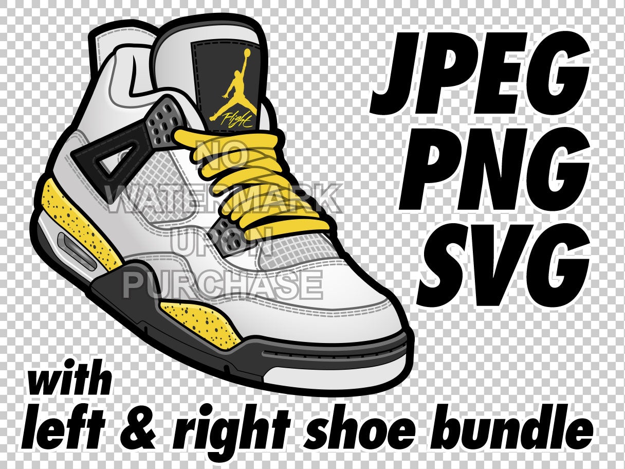 Air Jordan 4 Thunder JPEG PNG SVG right & left shoe bundle - Payhip