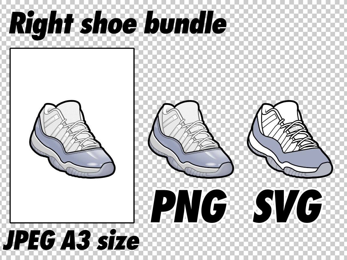 Air Jordan 11 Low Pure Violet JPEG PNG SVG right & left shoe bundle ...