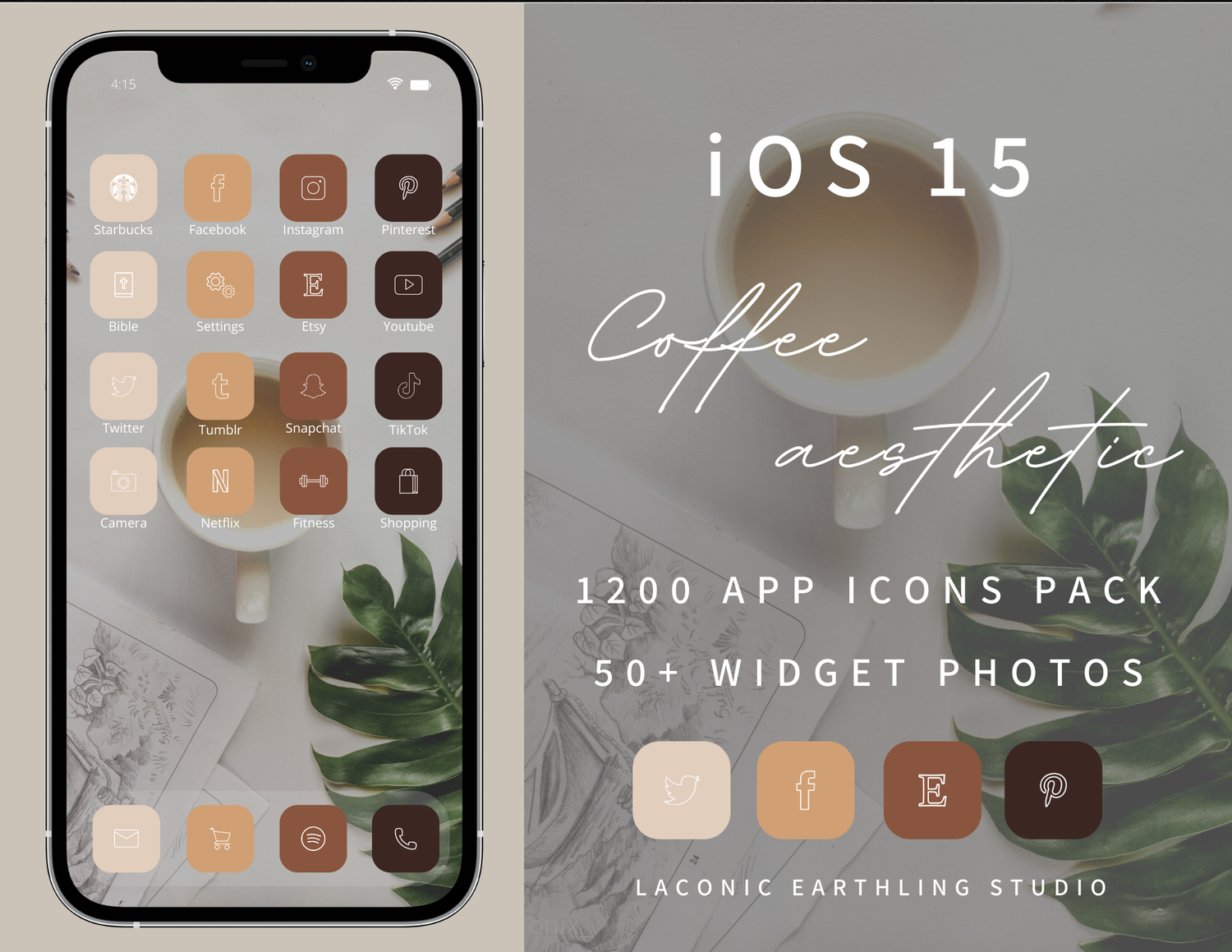 iOS 15 Coffee Aesthetic App Icons Pack - Payhip