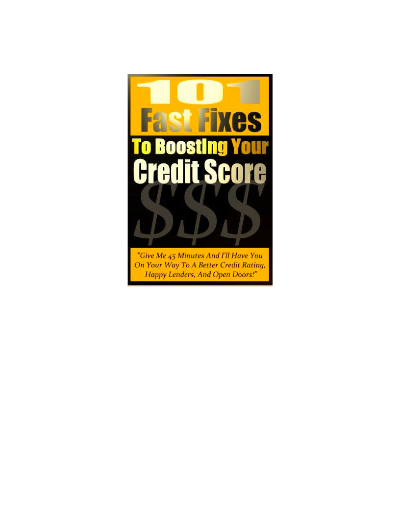 101 Fast Fixes to Boosting Your Credit Score - Payhip
