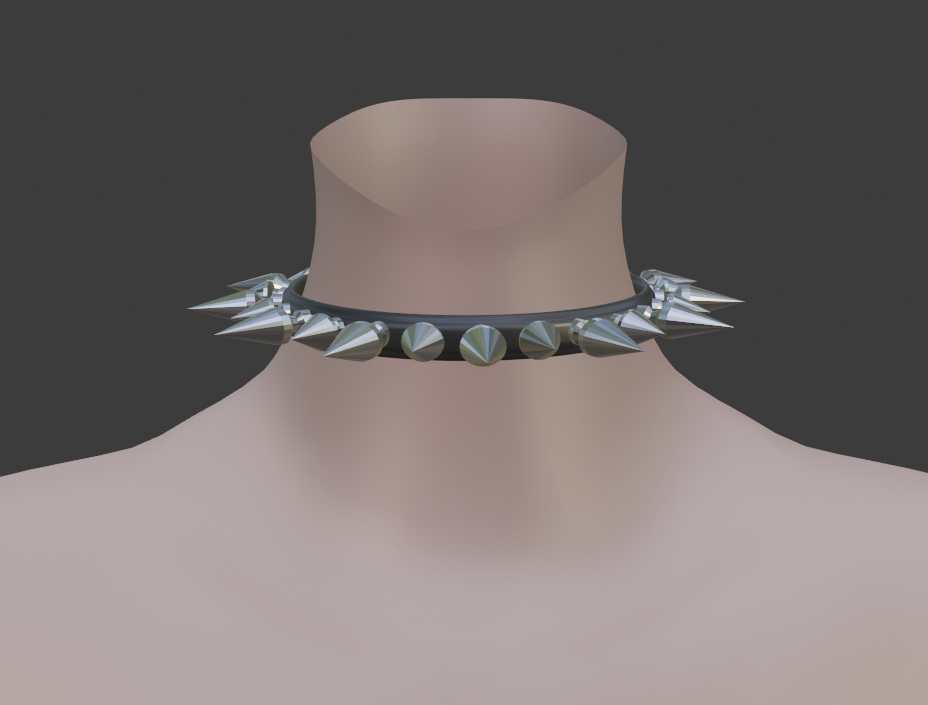 Spiky Studs Choker Necklace - Rigged FBX - Commercial use *2022* - Payhip