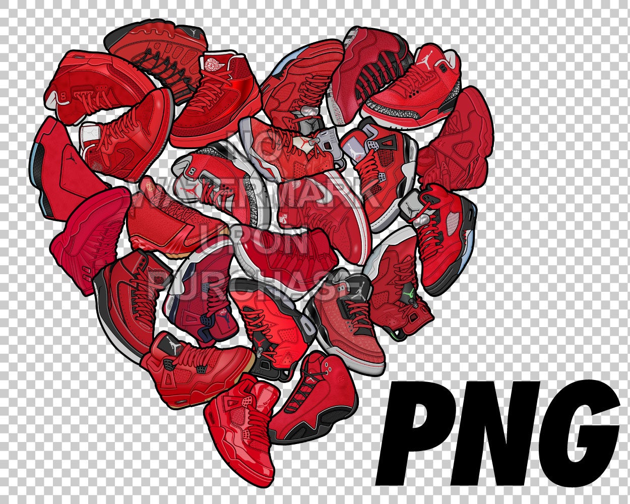 Air Jordan Heart Shaped Sneaker Collage digital download in PNG - Payhip