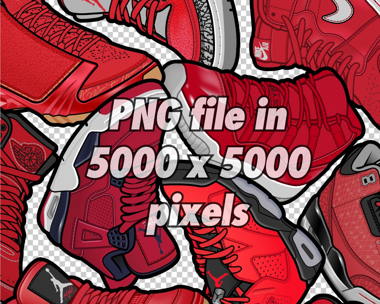 Air Jordan Heart Shaped Sneaker Collage digital download in PNG - Payhip