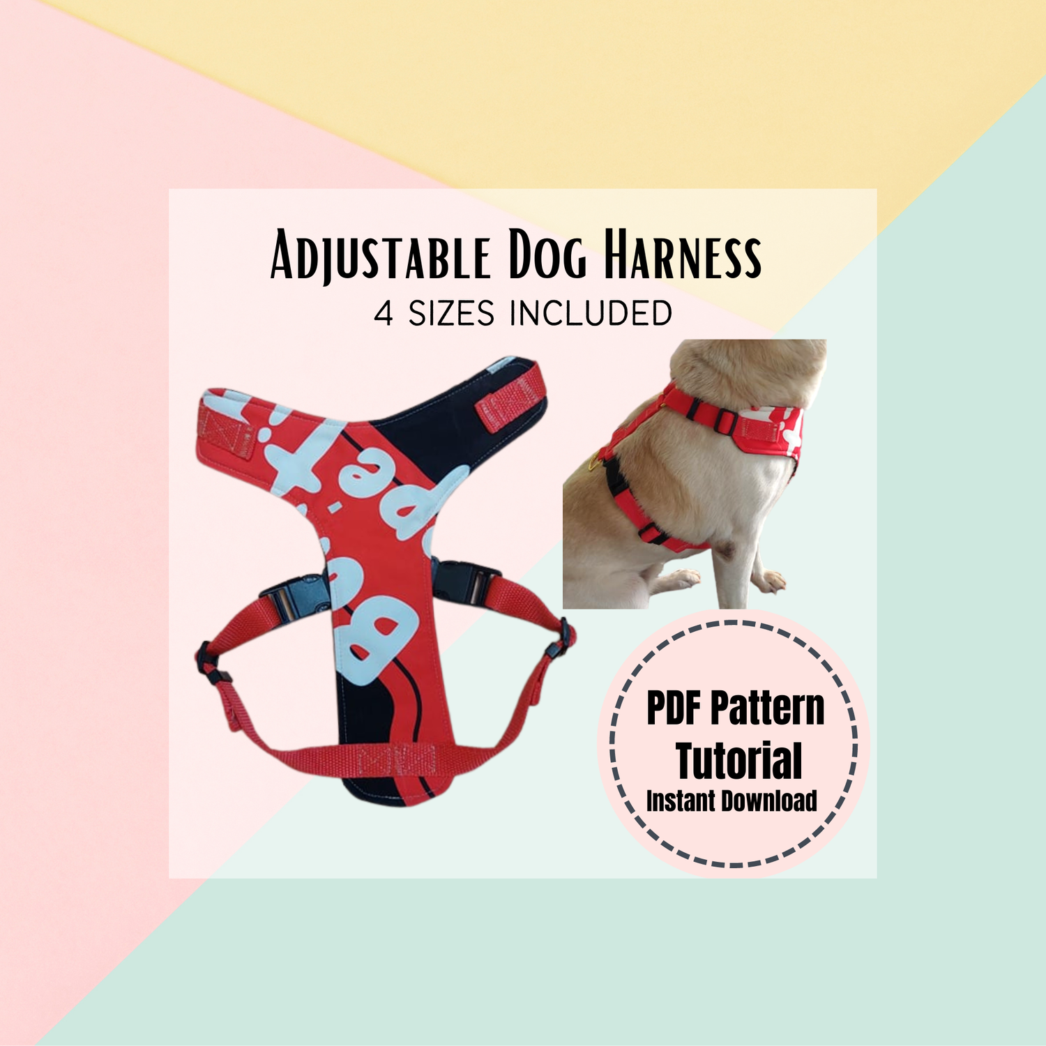 Adjustable Dog Harness PDF Sewing Pattern - Payhip