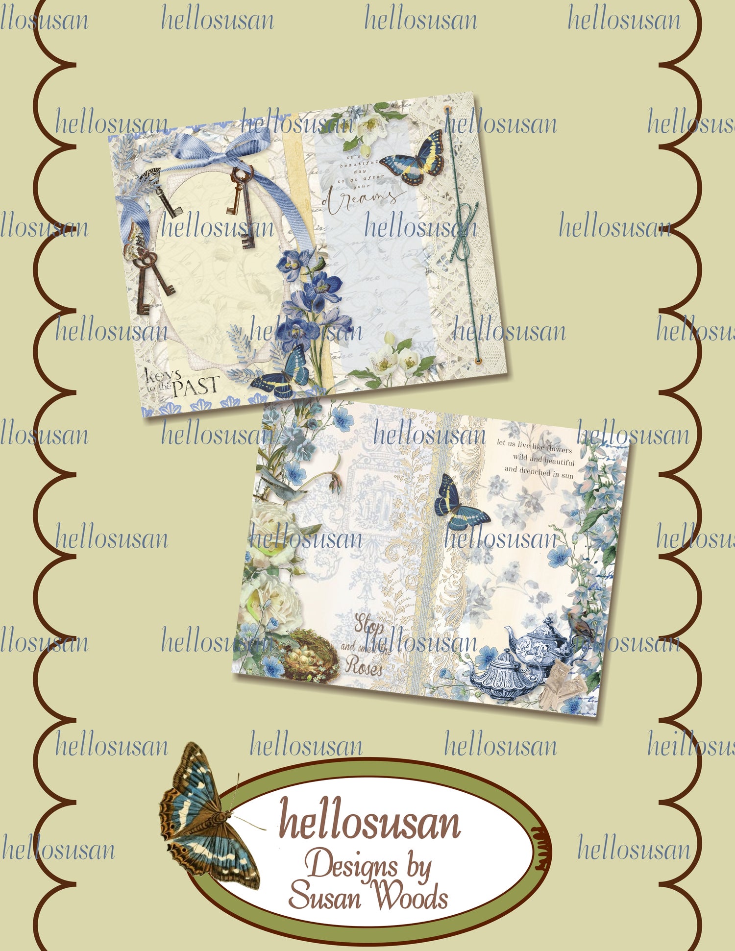 Blue Victorian Journal Digital Kit - Payhip