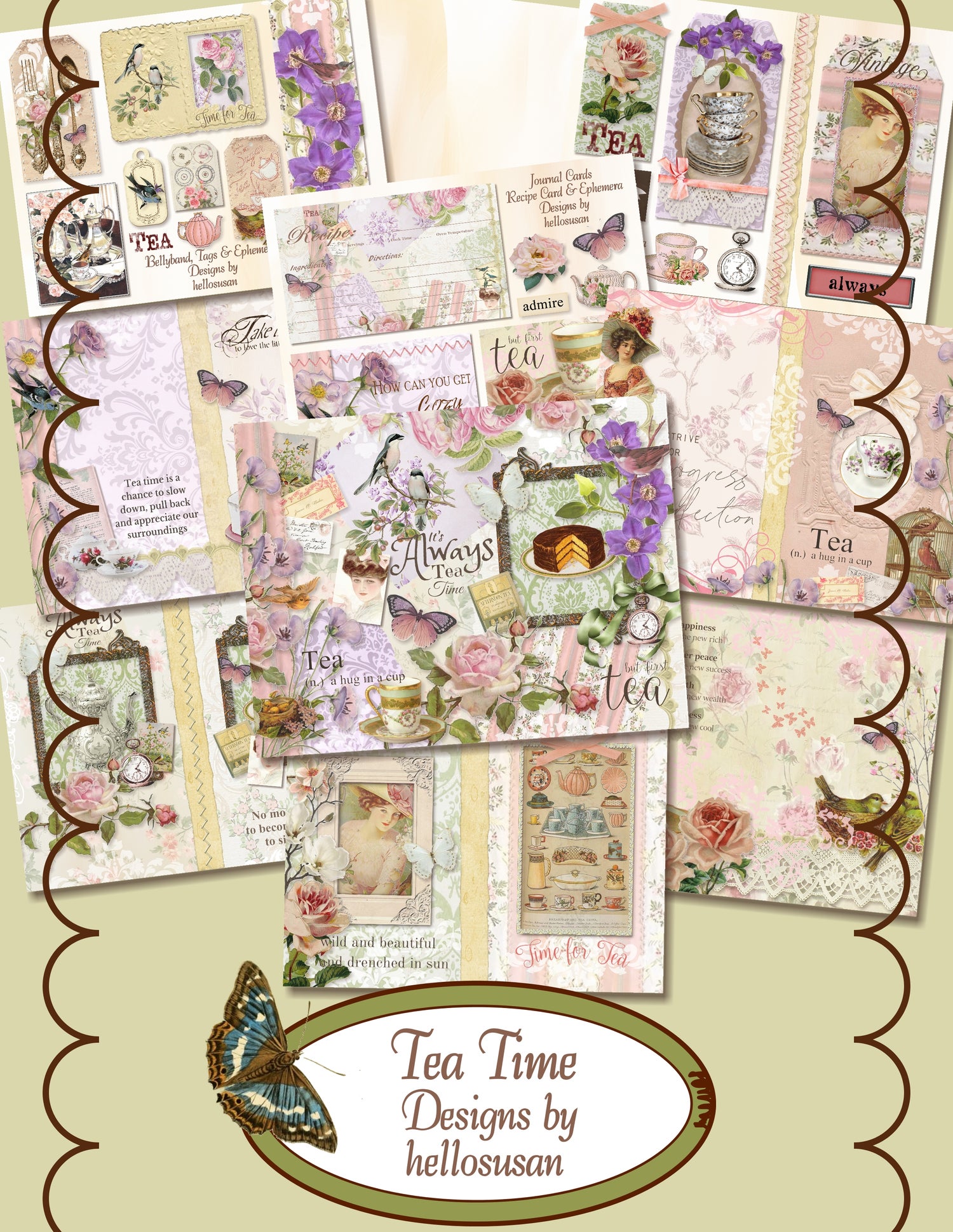 Blue Victorian Journal Digital Kit - Payhip