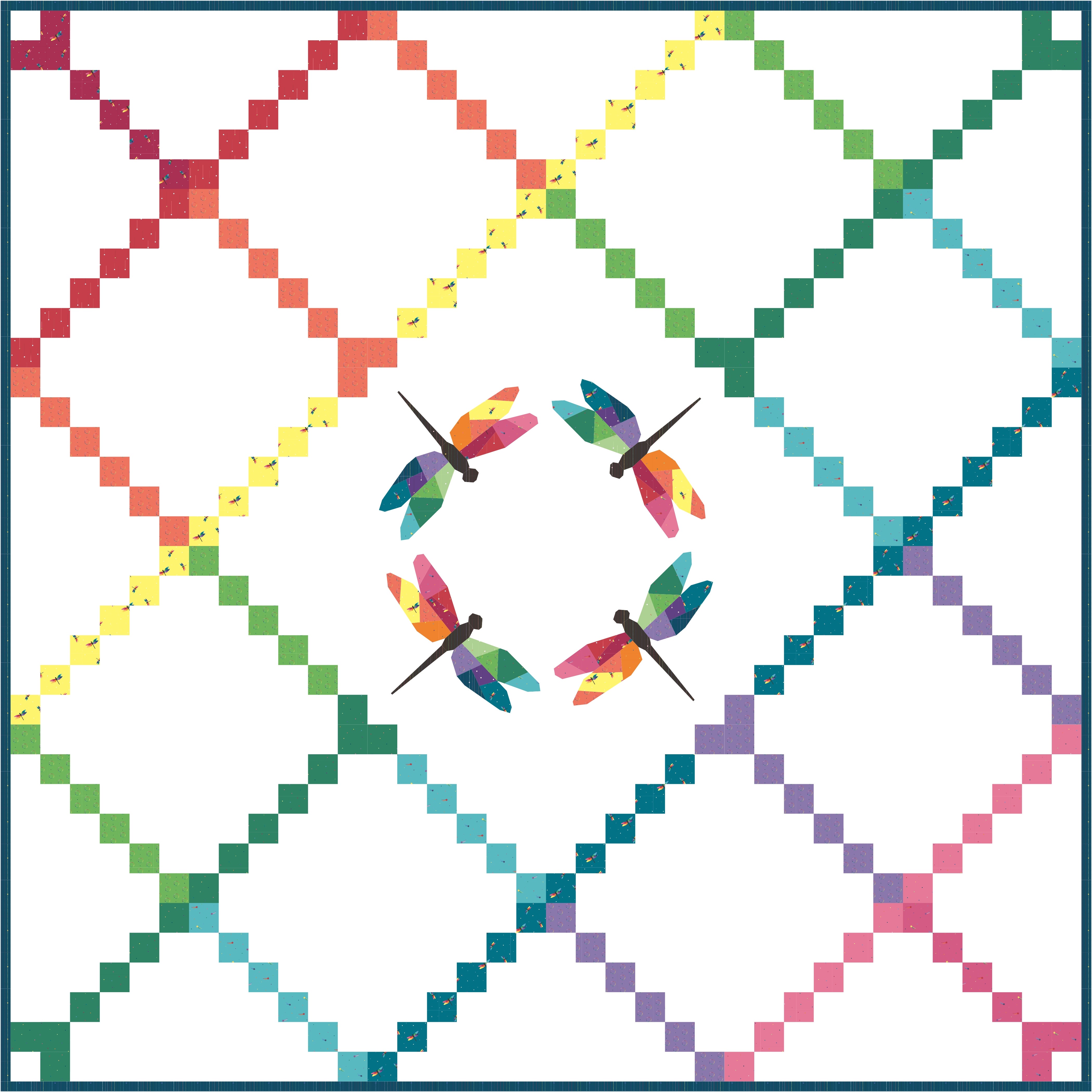 Dragonfly Flight Paper Pieced Quilt Pattern - Payhip