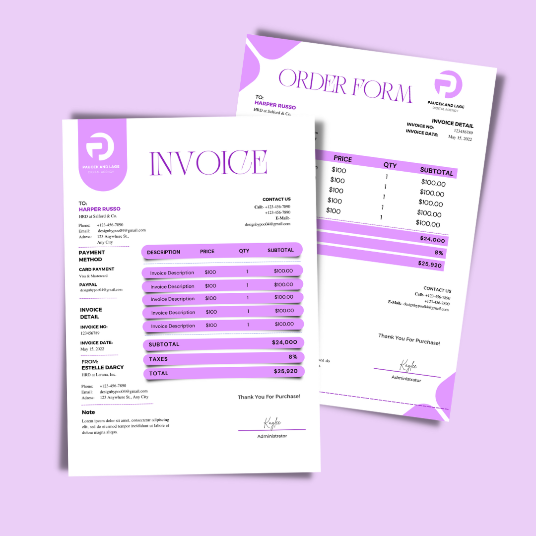 Order/Invoice form - Payhip
