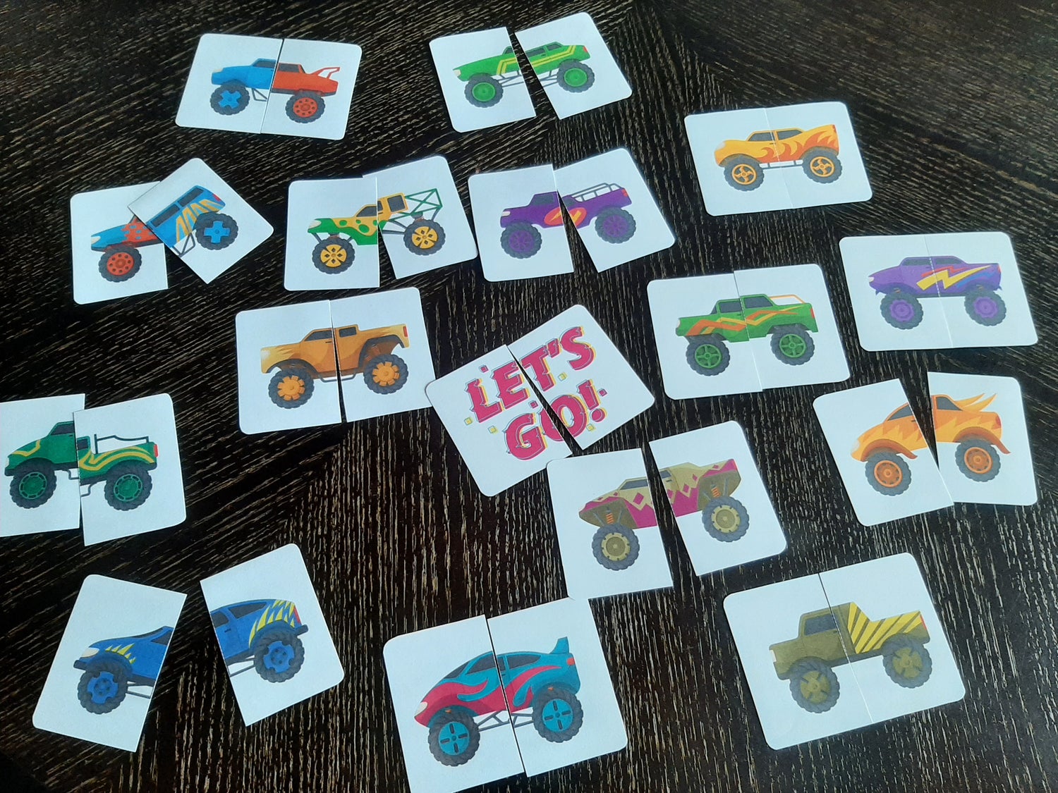 Monster Truck Matching Halves Printable Game PDF - Payhip