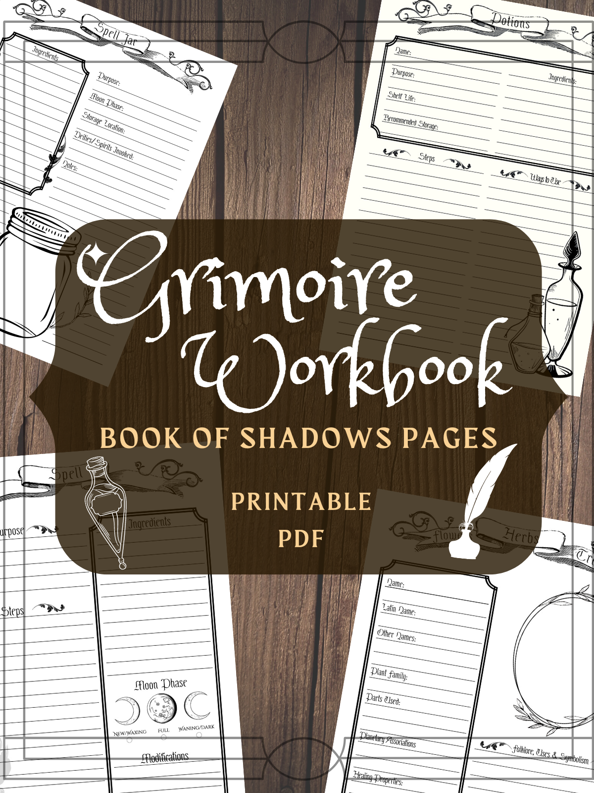 Book of Shadows Blank Worksheets
