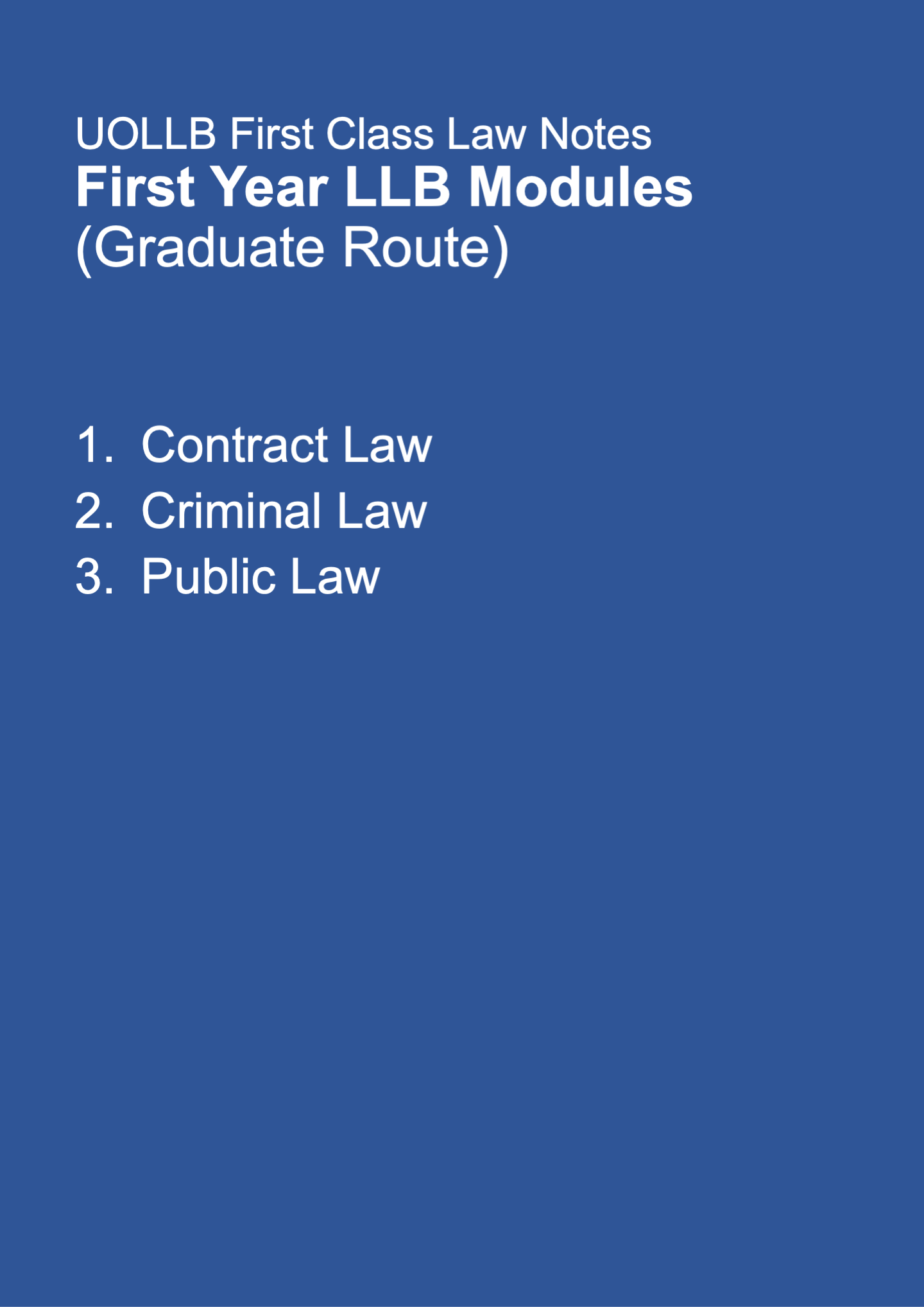 UOLLB First Class Law Notes