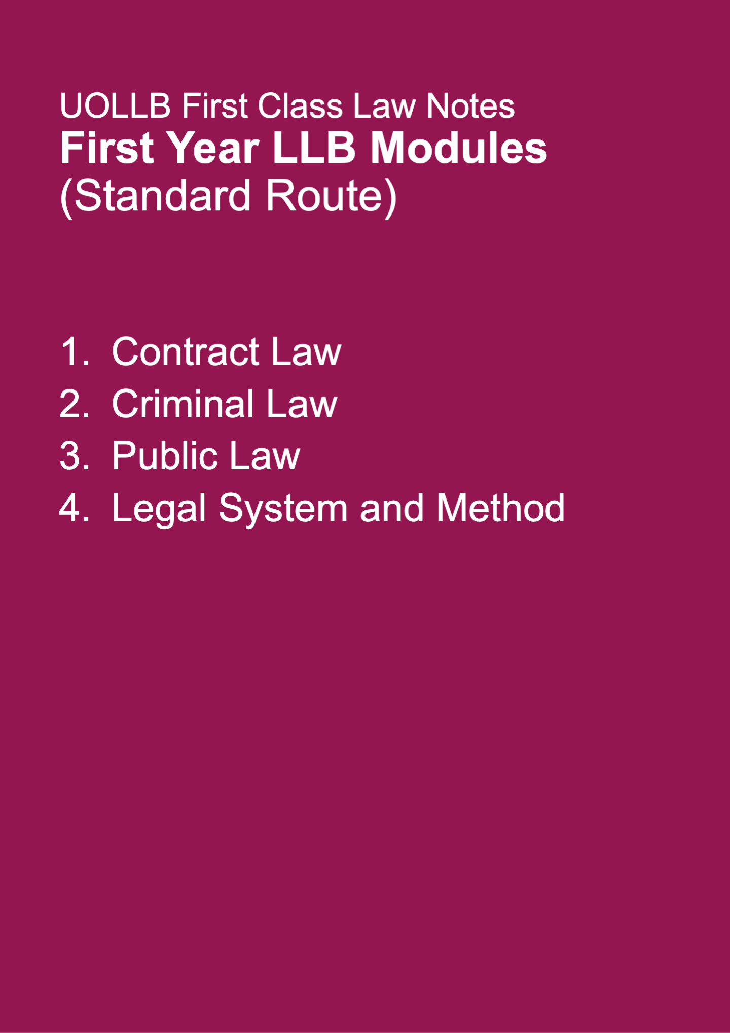 UOLLB First Class Law Notes