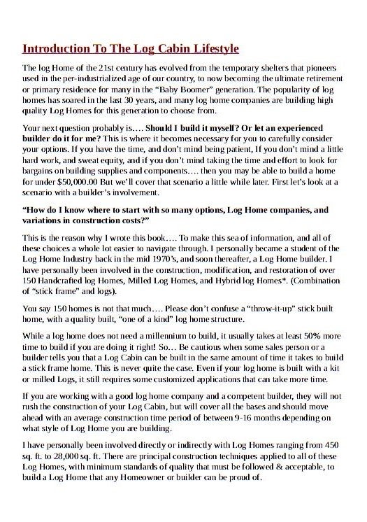 How To Build A Log Cabin - The Smart DIY Log Cabin Guide - Payhip