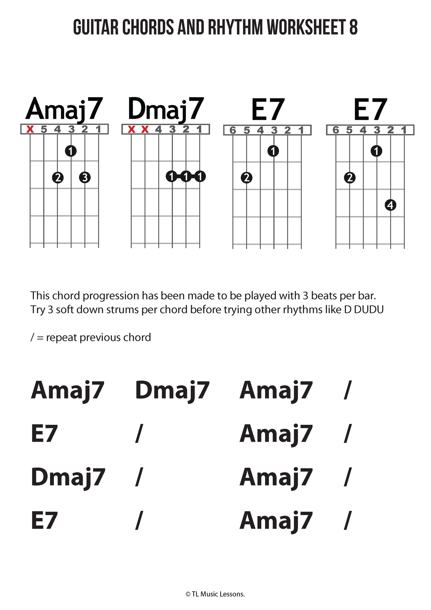 Guitar Chords and Rhythms Exercises - Beginners to Intermediate - Payhip