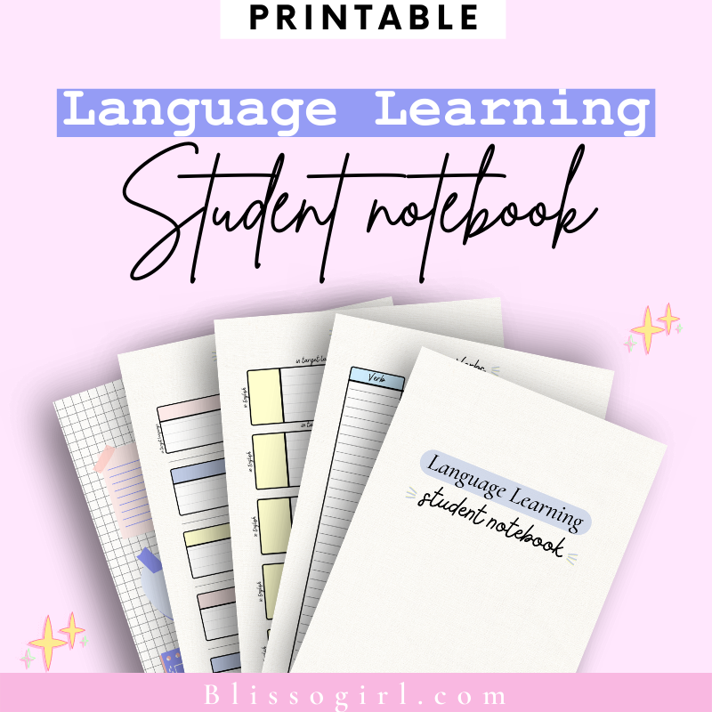 Language Student Notebook - Printable, Digital - Payhip
