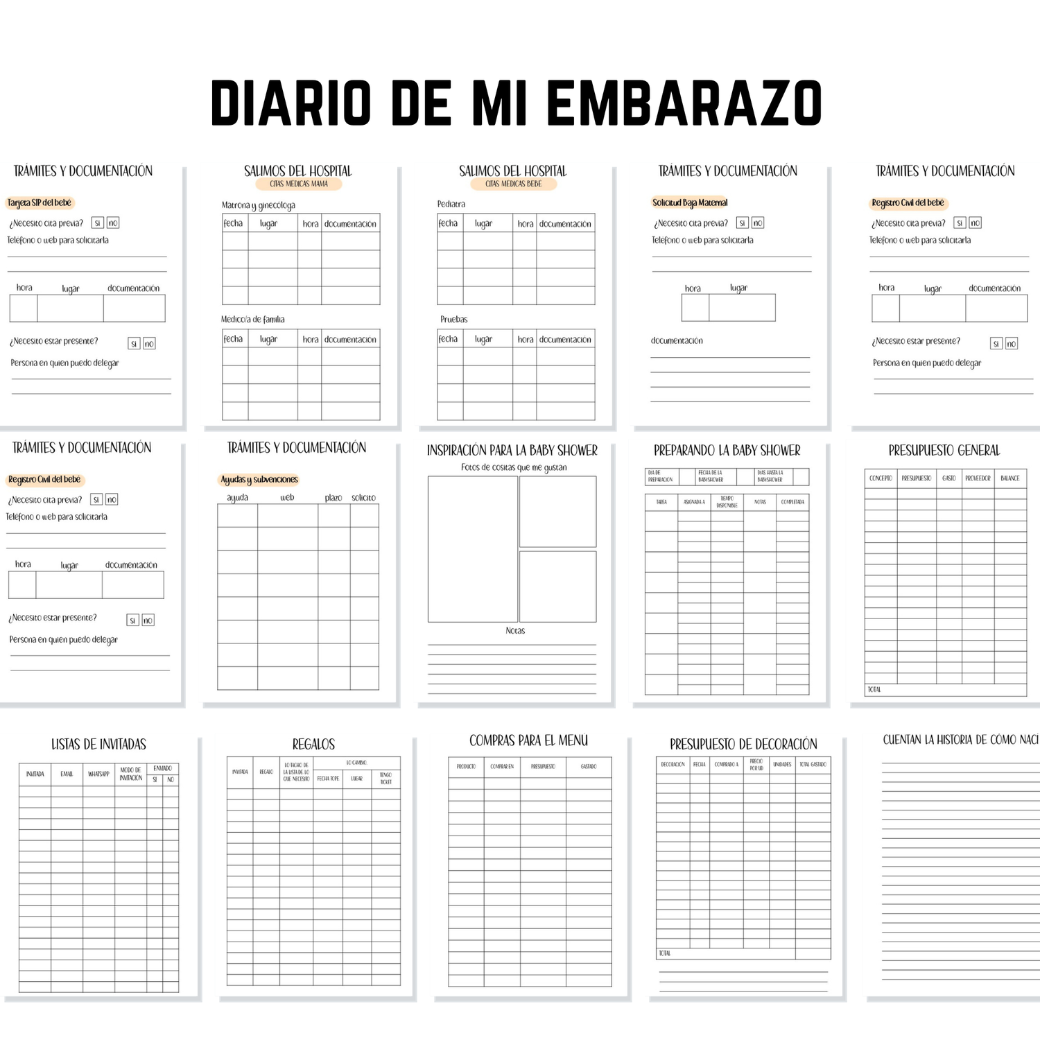 DIARIO DE EMBARAZO EDITABLE CON LICENCIA COMERCIAL A5 - Payhip
