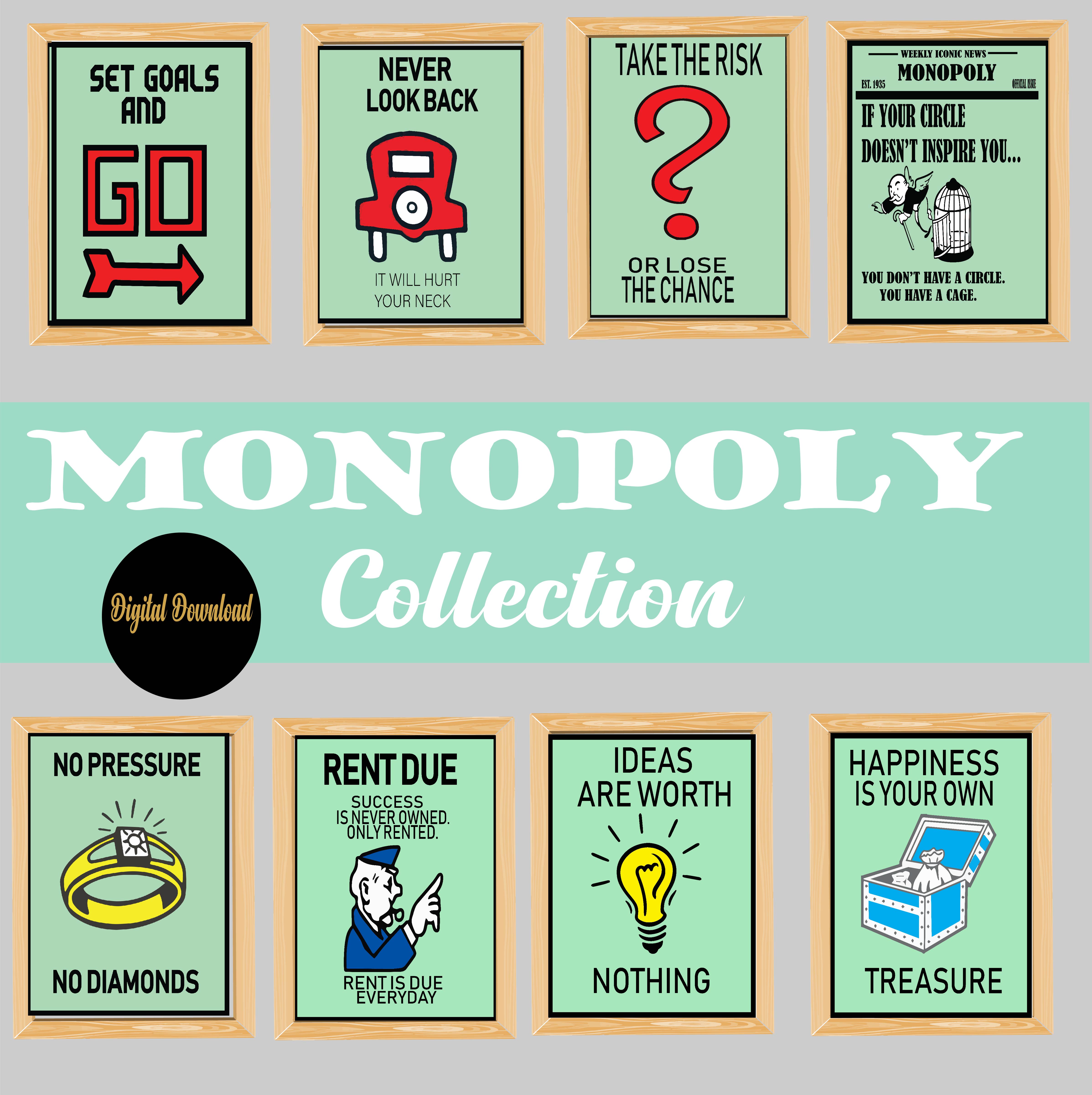 MONOPOLY COLLECTION | SET OF 8 | MOTIVATIONAL ART | DIGITAL ART - Payhip