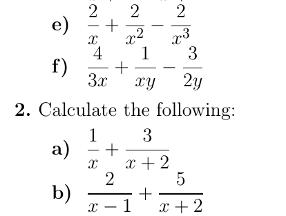 Algebraic manipulation worksheet (with solutions)