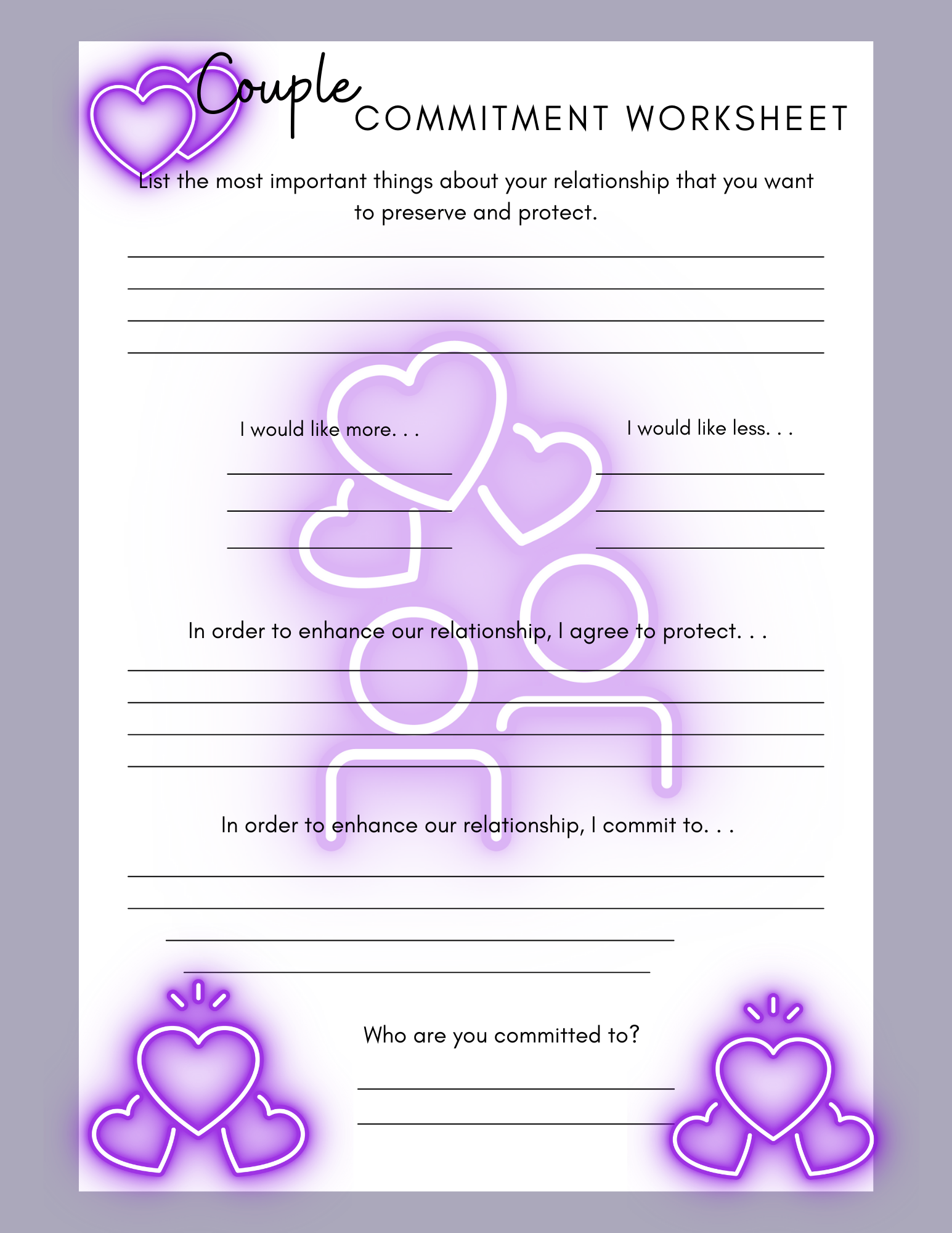 Commitment Worksheets For Students