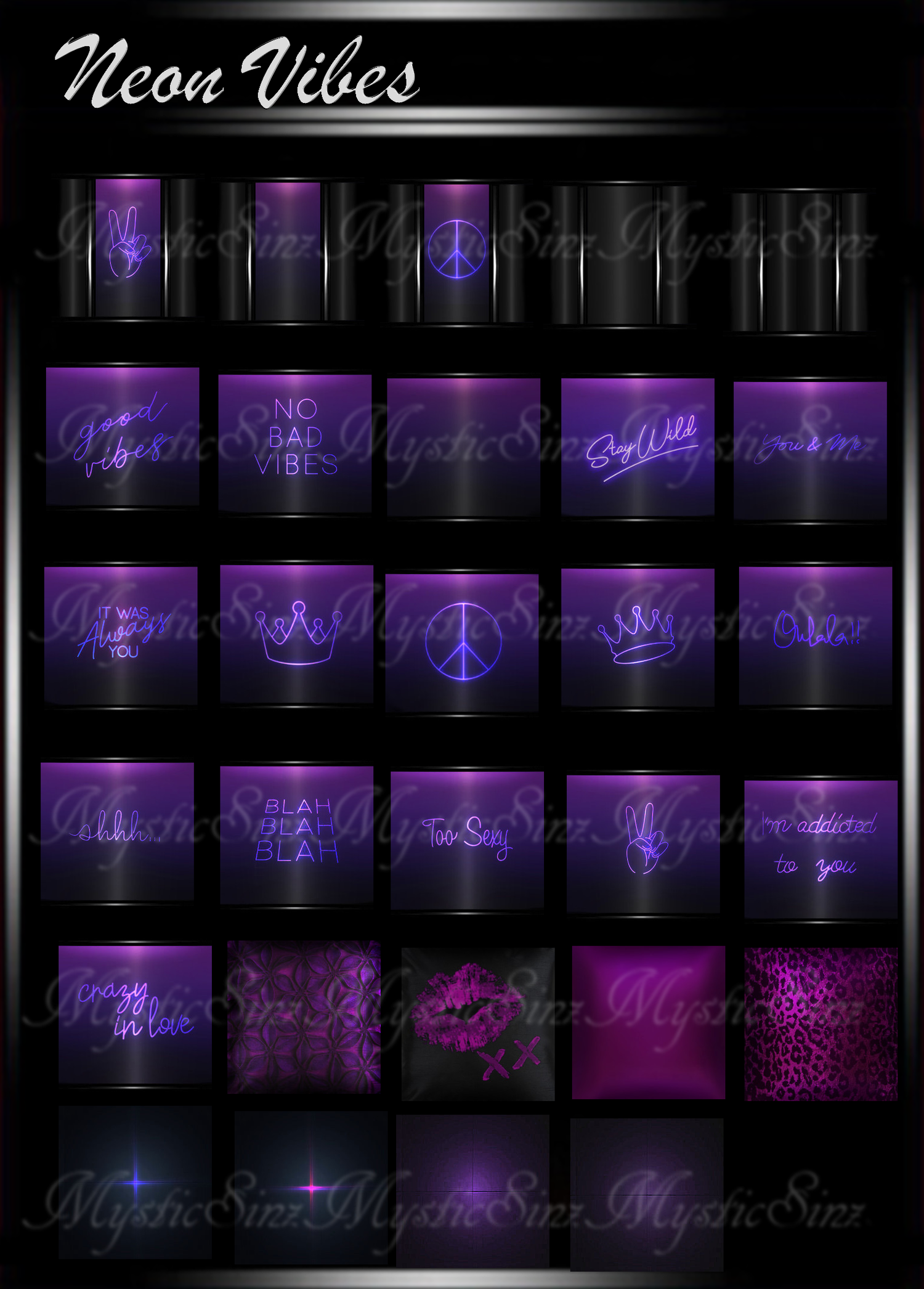 Neon Vibes IMVU Room Textures Collection - Payhip