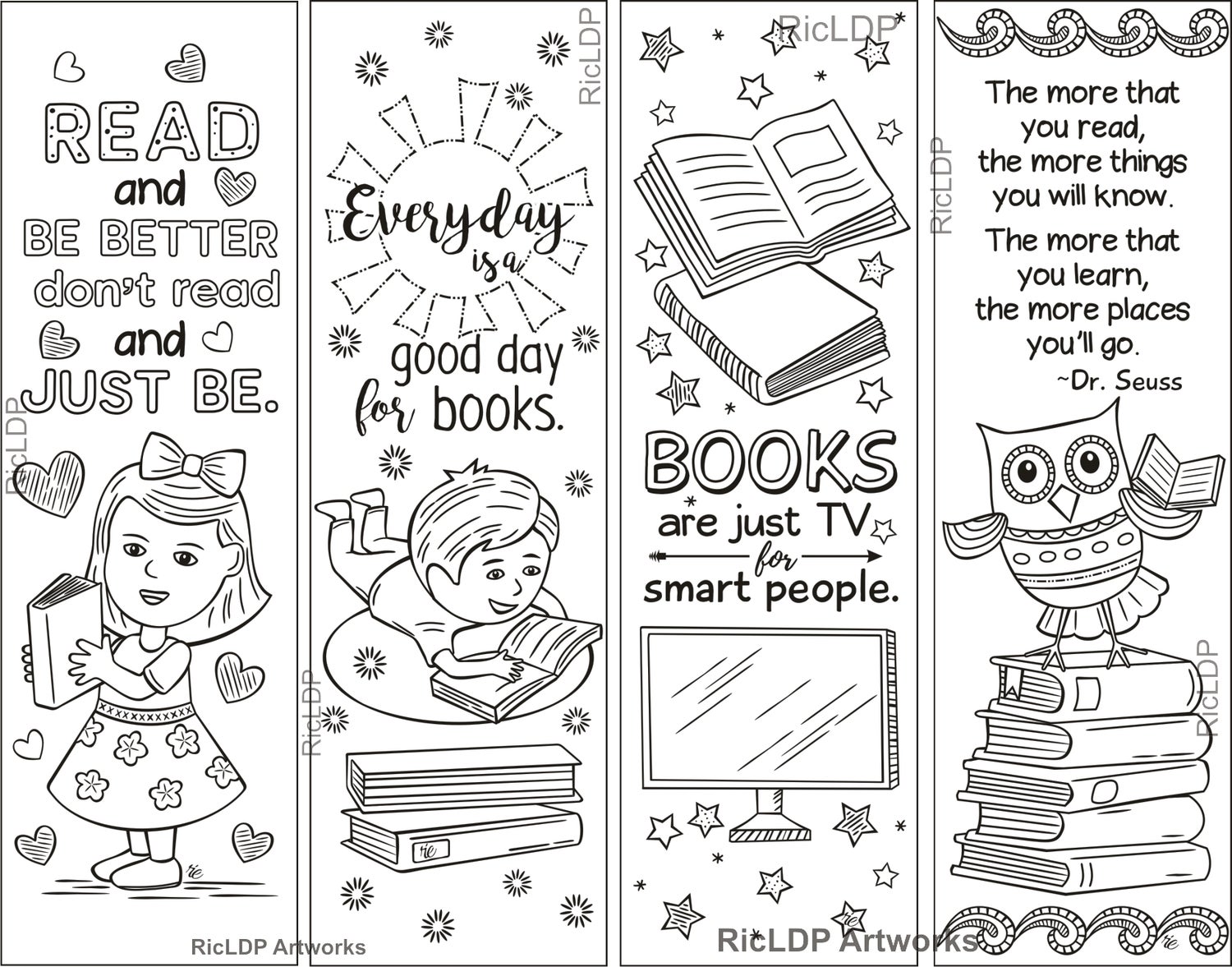 Four Coloring Markers on Books and Reading - Payhip