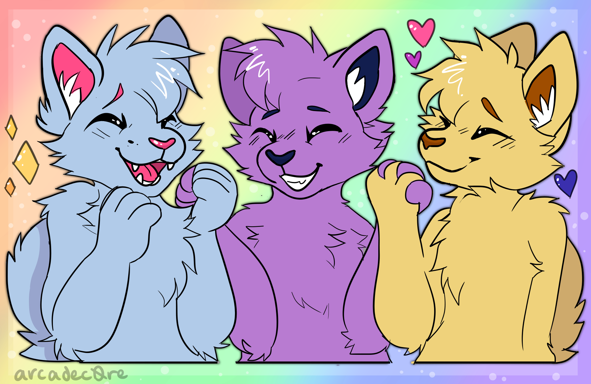 Holding Hands Trio Furry Base - Payhip