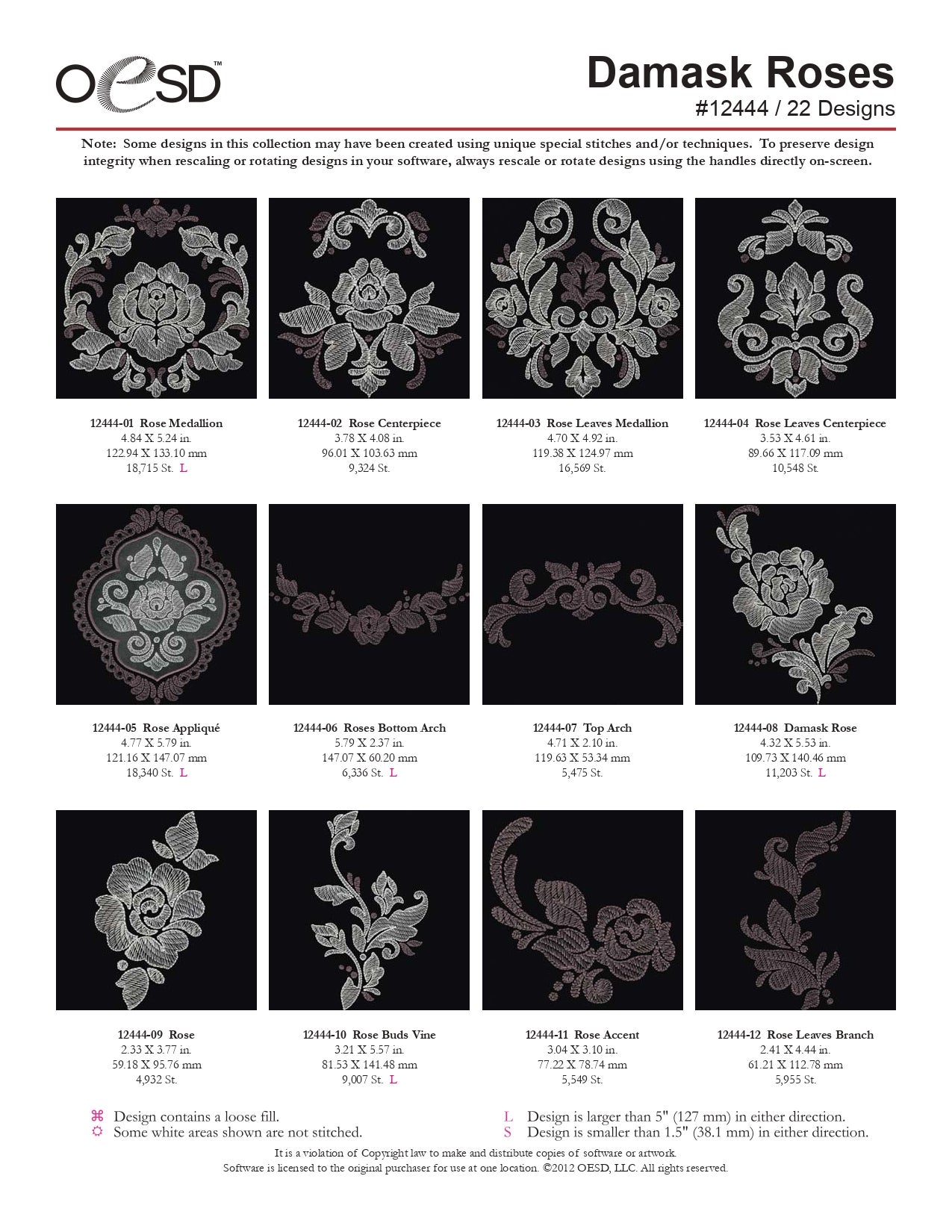 OESD 12444 Damask Roses - Payhip