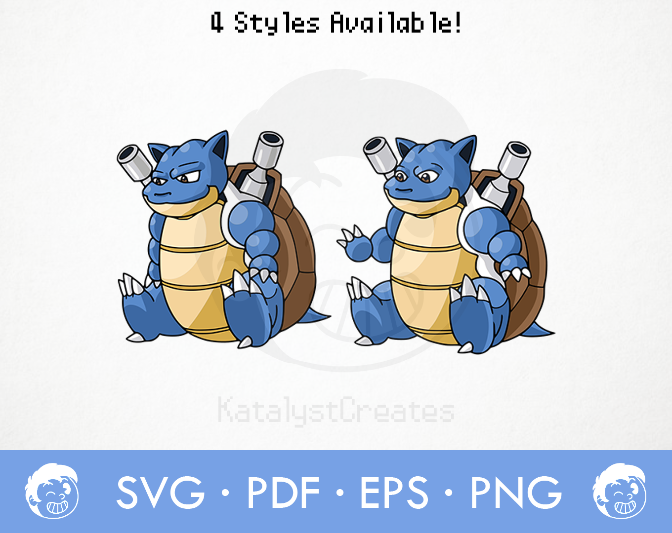 Blastoise SVG PNG Vector Bundle - For Cricut, Prints, and Scrapbooking ...