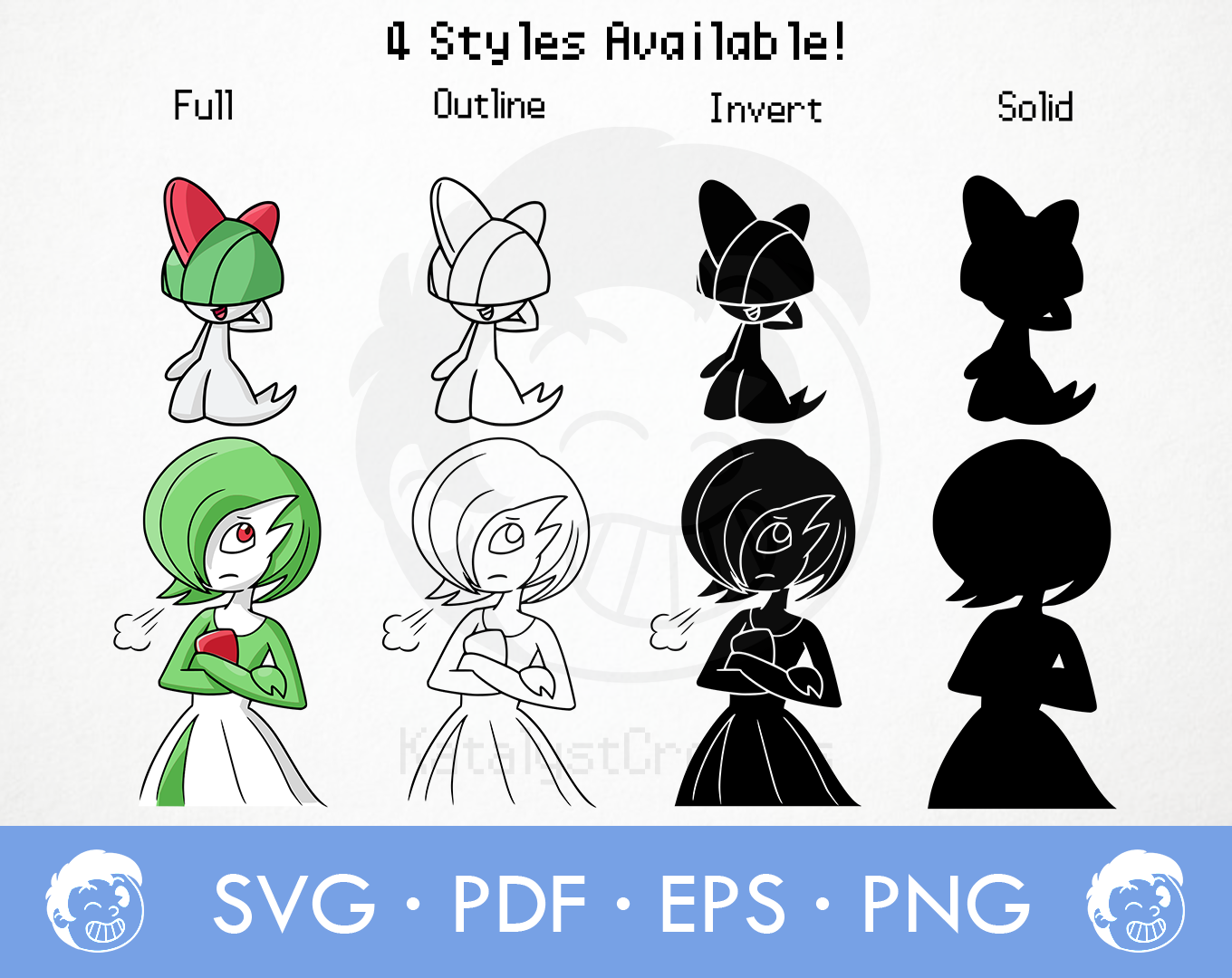 Gardevoir Ralts SVG PNG Vector Bundle - For Cricut, Prints, and ...