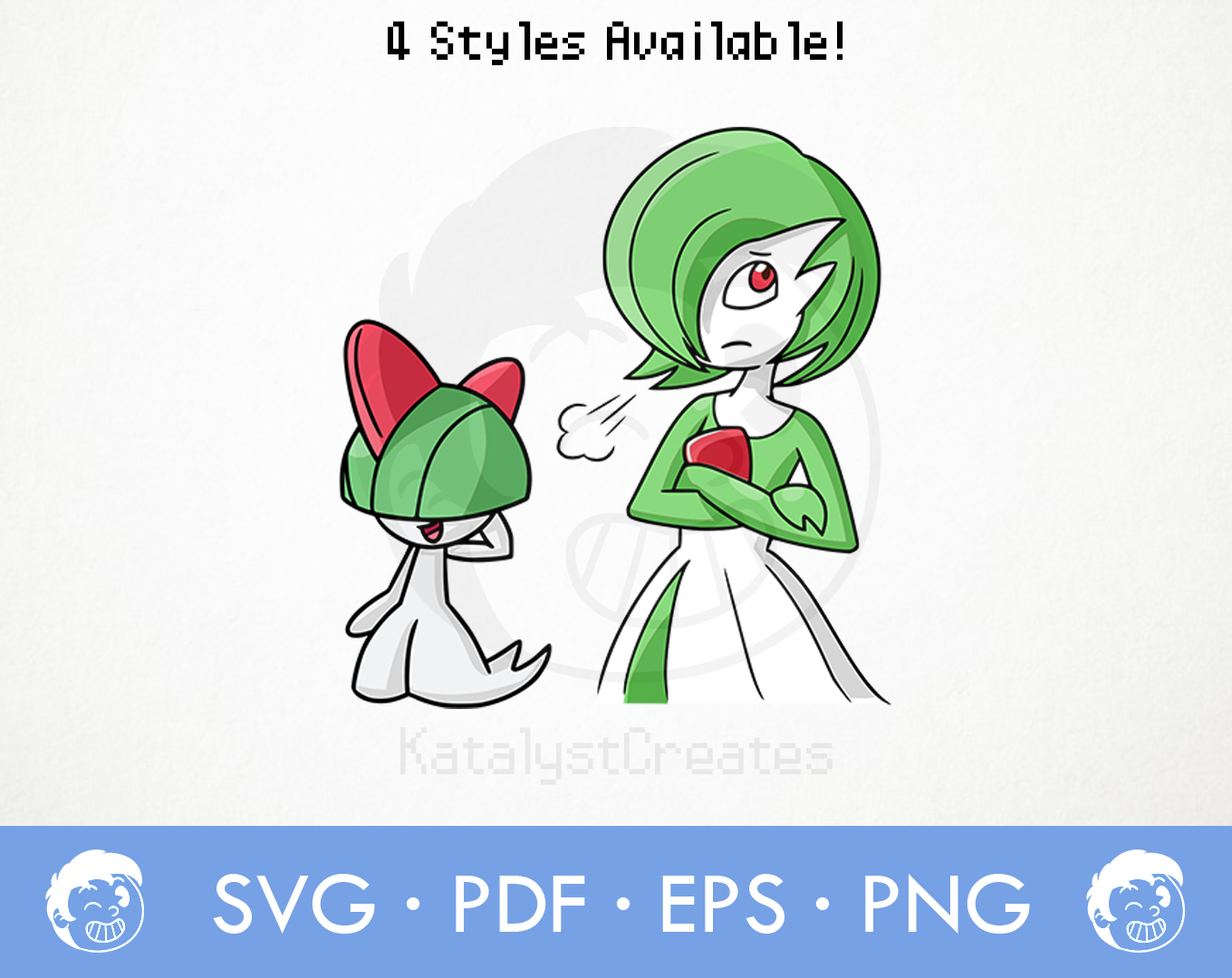 Gardevoir Ralts SVG PNG Vector Bundle - For Cricut, Prints, and ...