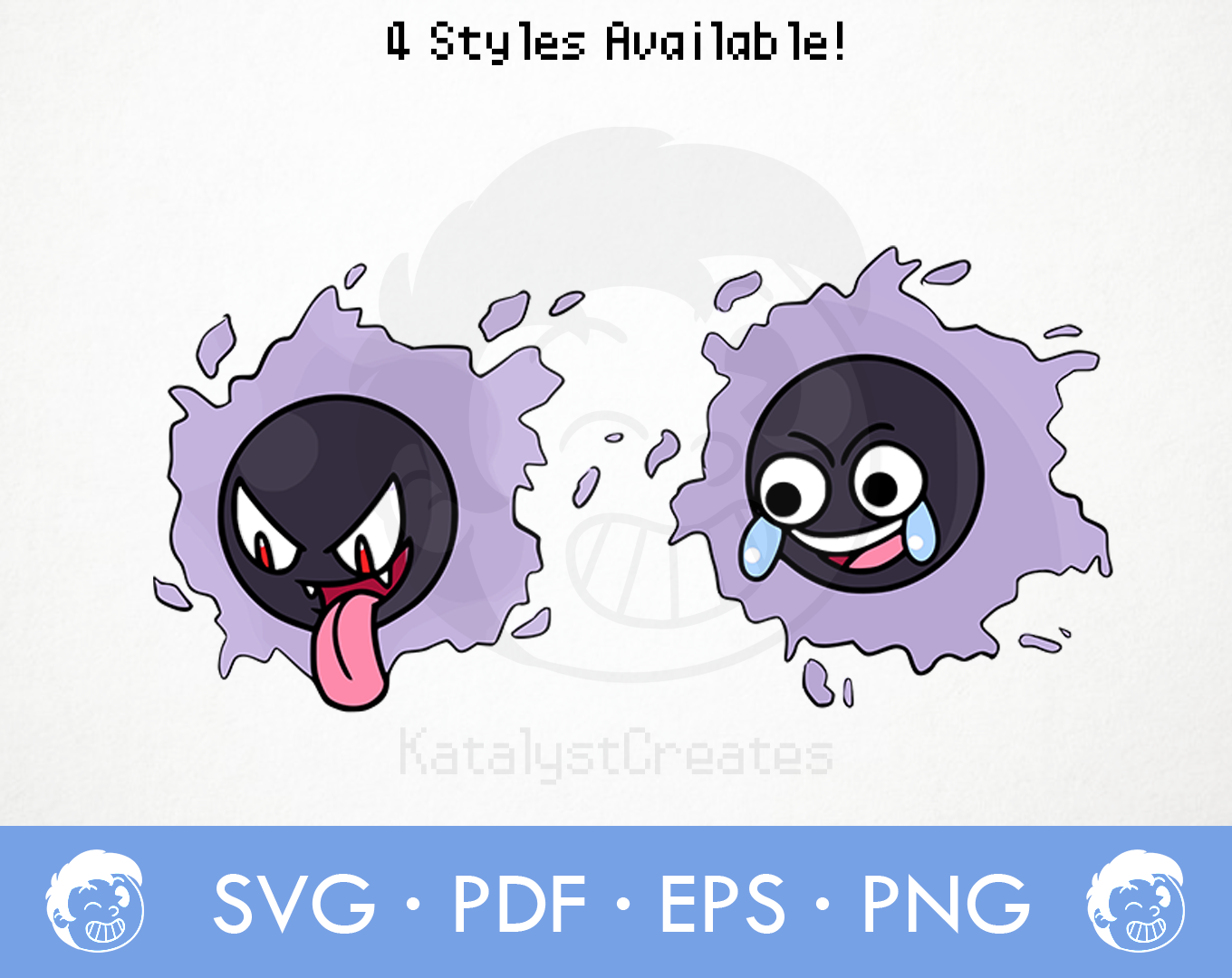Gastly SVG PNG Vector Bundle - For Cricut, Prints, and Scrapbooking ...