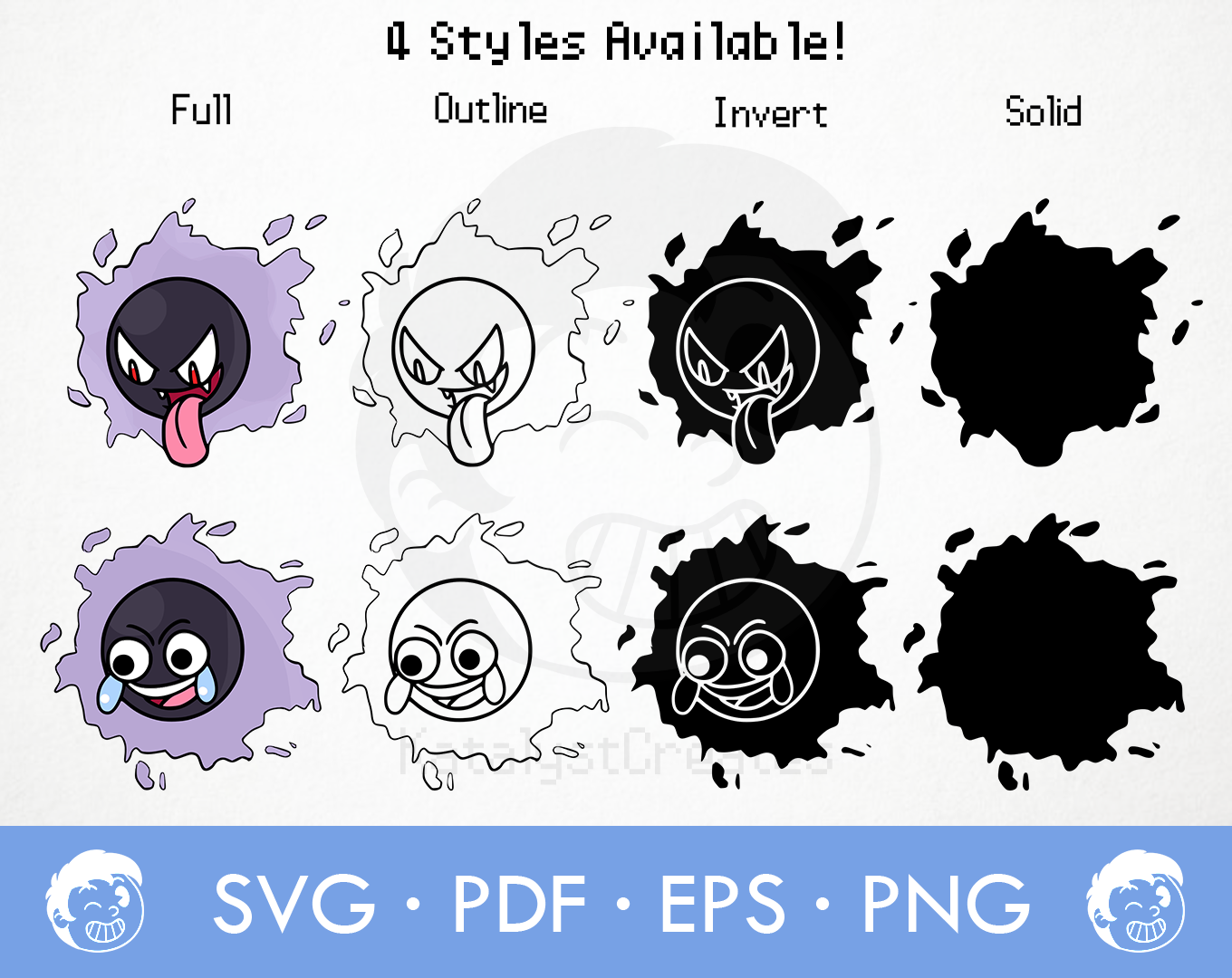 Gastly SVG PNG Vector Bundle - For Cricut, Prints, and Scrapbooking ...