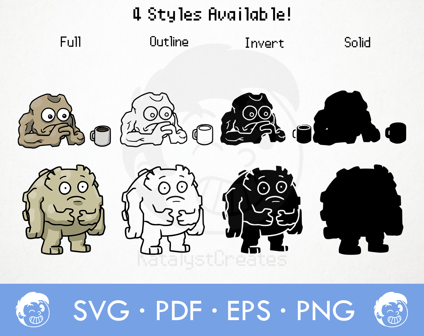 Geodude Graveler SVG PNG Vector Bundle - For Cricut, Prints, and ...