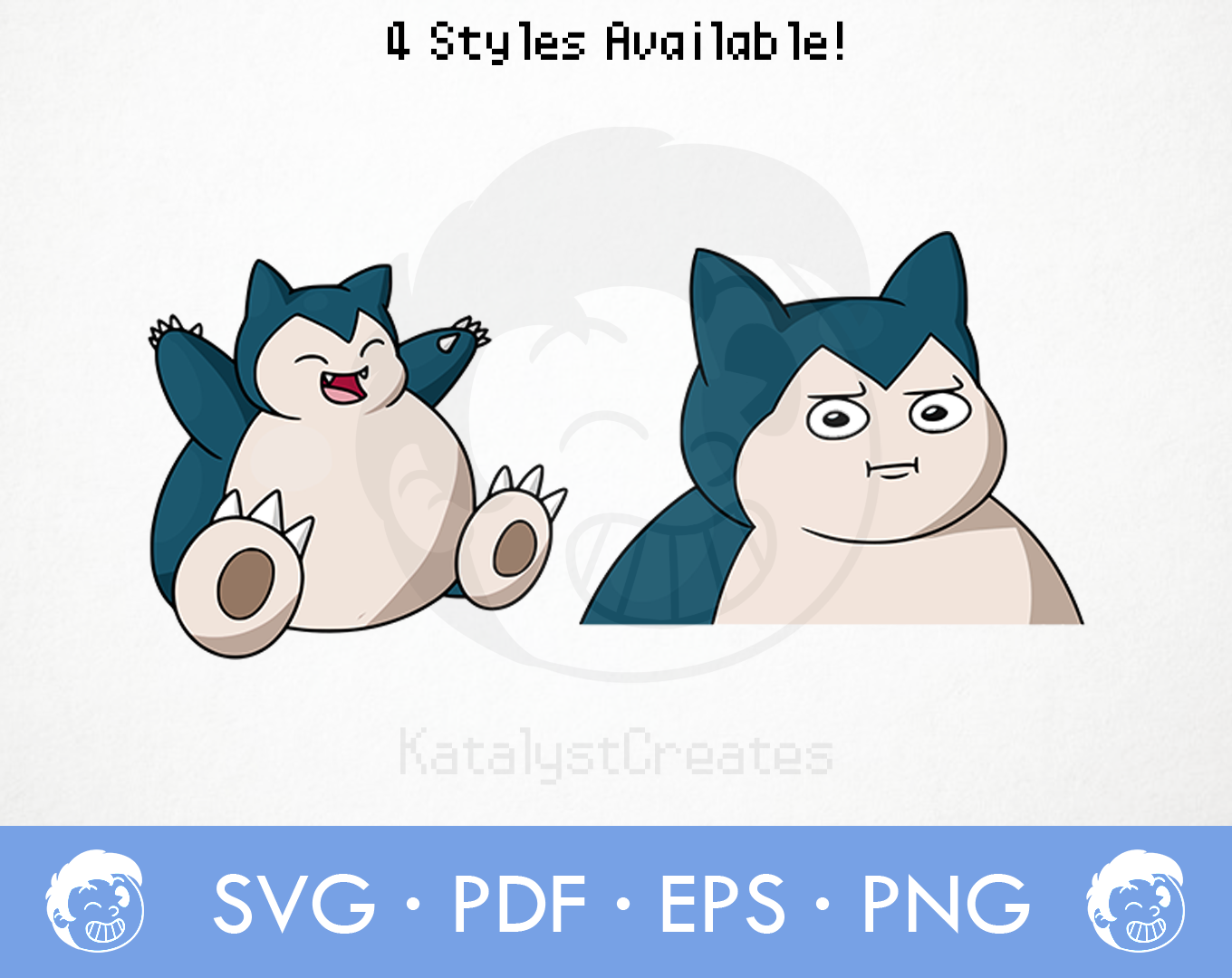 Snorlax SVG PNG Vector Bundle - For Cricut, Prints, and Scrapbooking ...