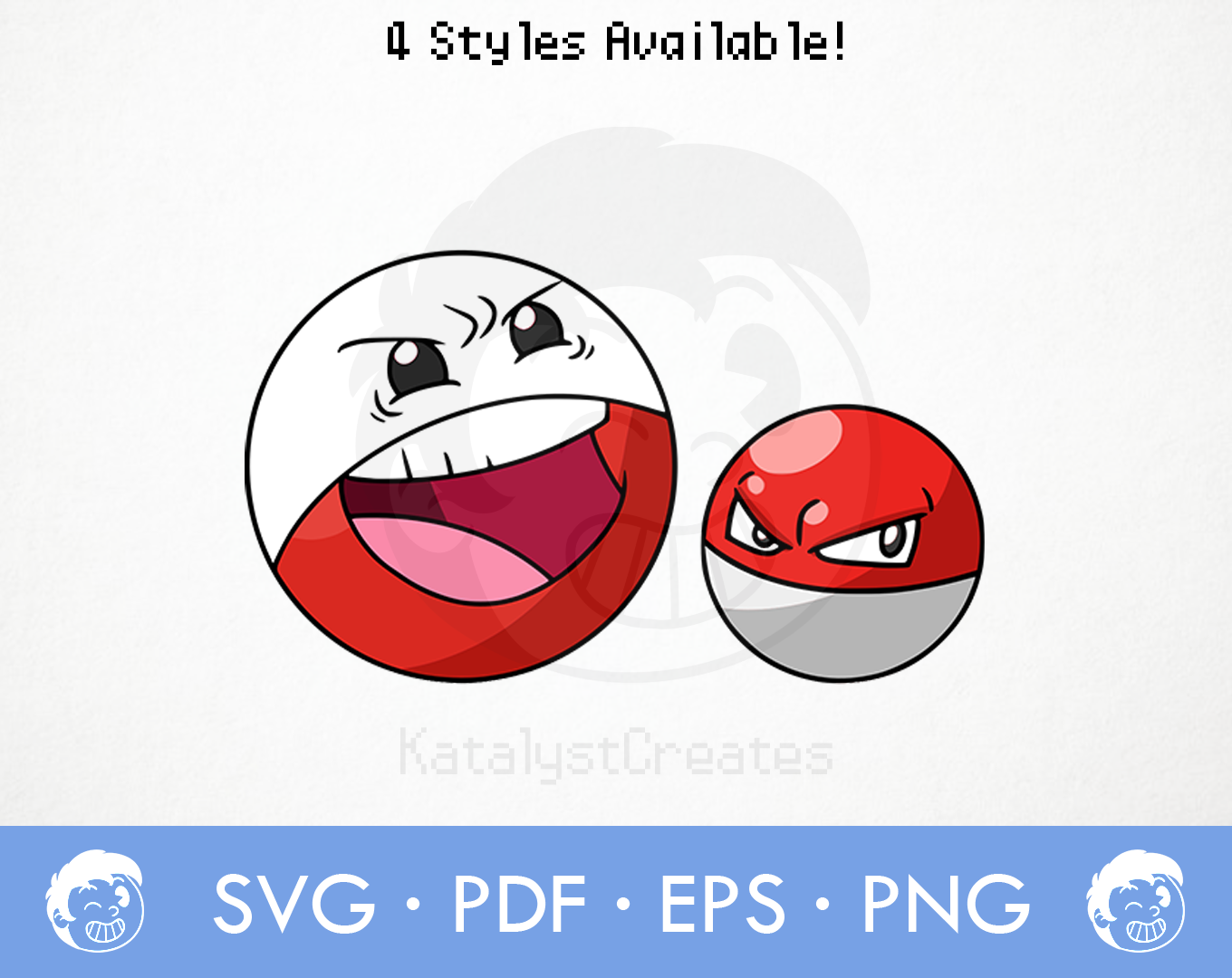 Voltorb Electrode SVG PNG Pokemon Vector Bundle - For Cricut, Prints ...