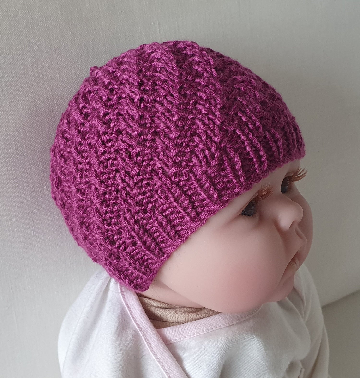 Babies diagonal rib beanie knitting pattern - Legacy - Payhip