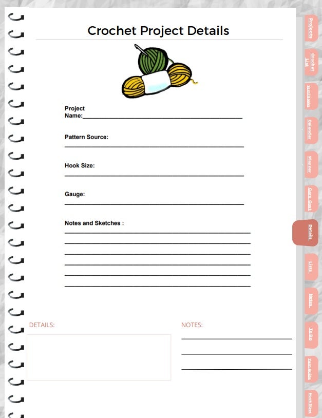 Printable Crochet Planner Project to DO List Calendar - Payhip