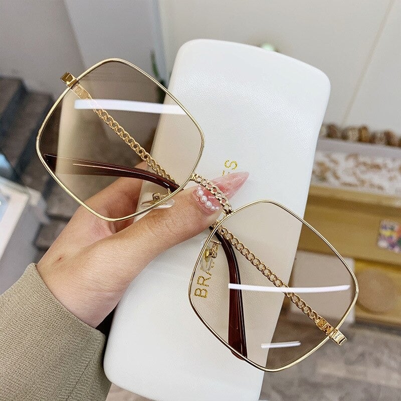 New Luxury Designer Square Sunglasses For Women Fashion Vintage ...