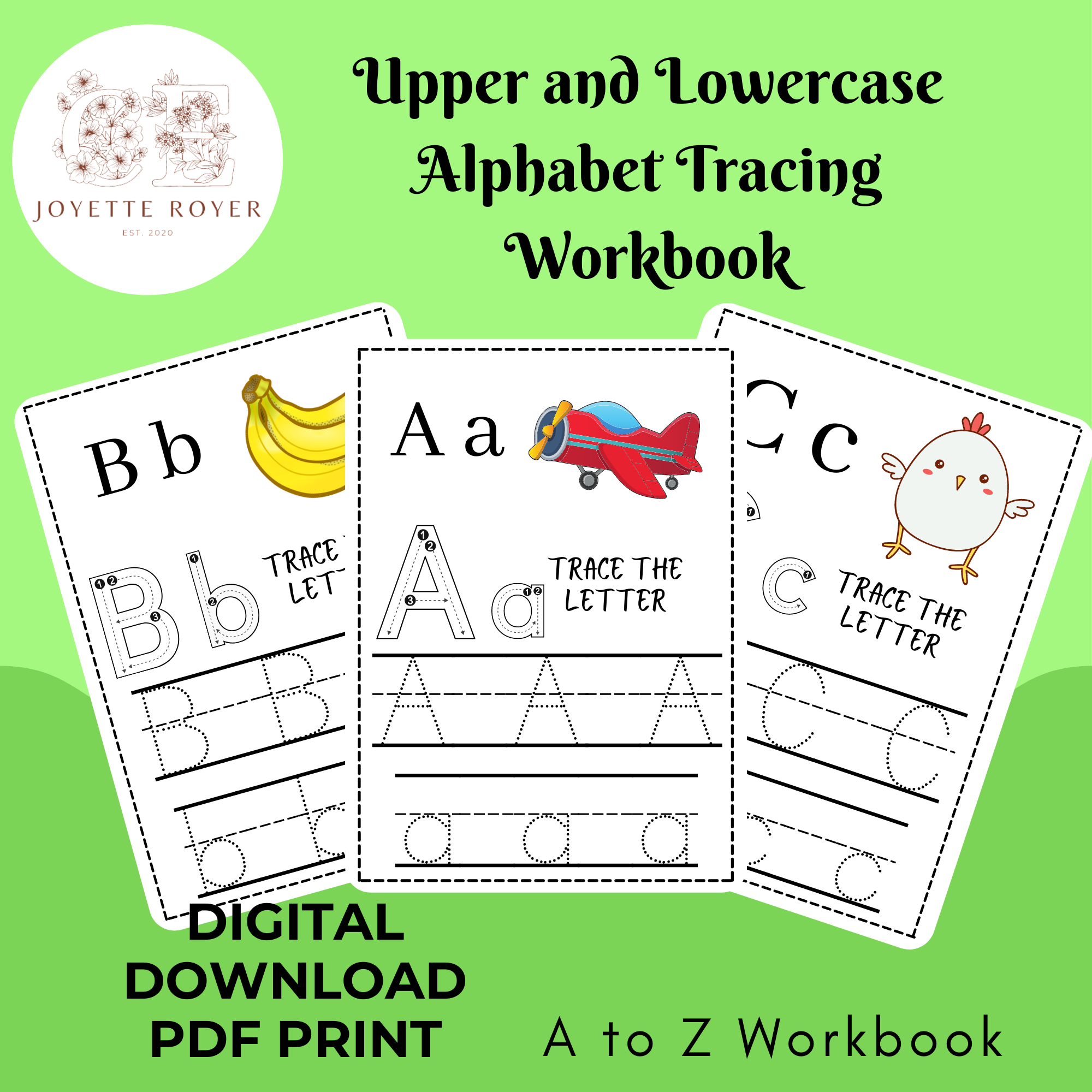Alphabet Tracing Upper and Lowercase ABC's Workbook -Handwriting ...