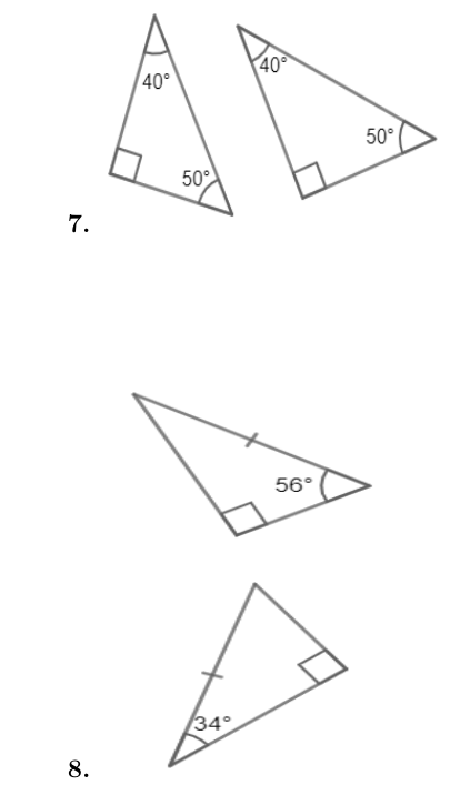 Congruent right-angled triangles worksheet (with solutions)