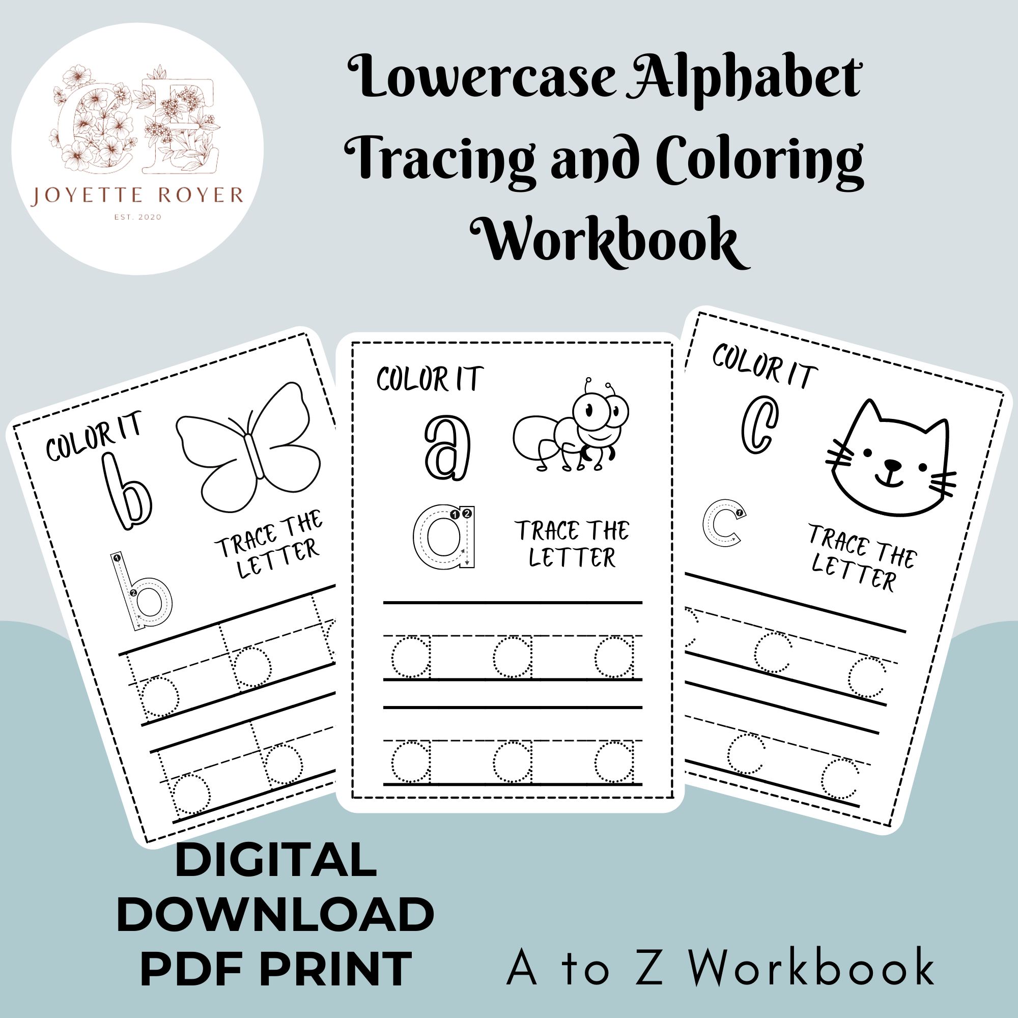 Lowercase ABCs - Tracing and Coloring Workbook -Handwriting -Homeschool ...