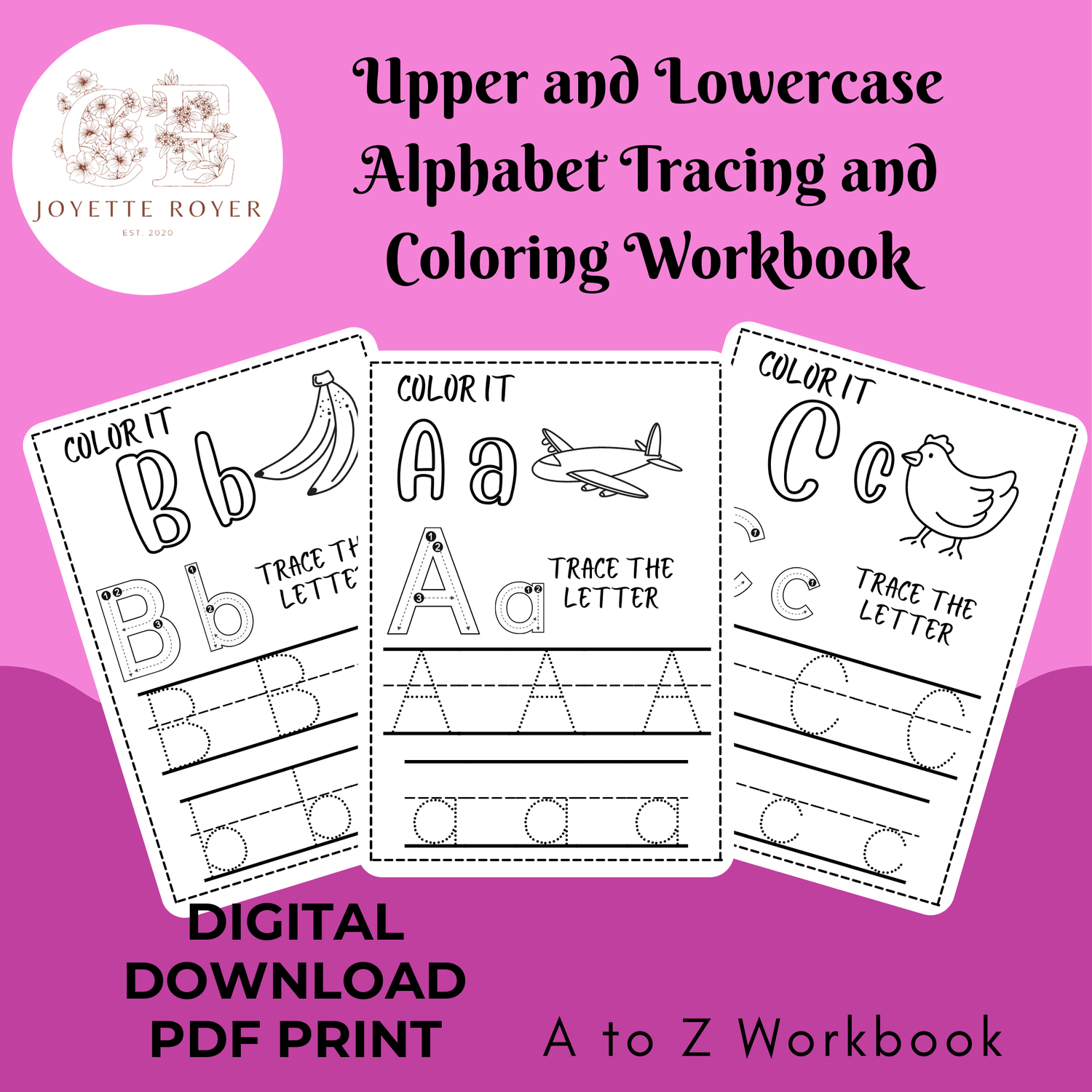 Alphabet Tracing Upper and Lowercase ABC's Workbook -Handwriting ...