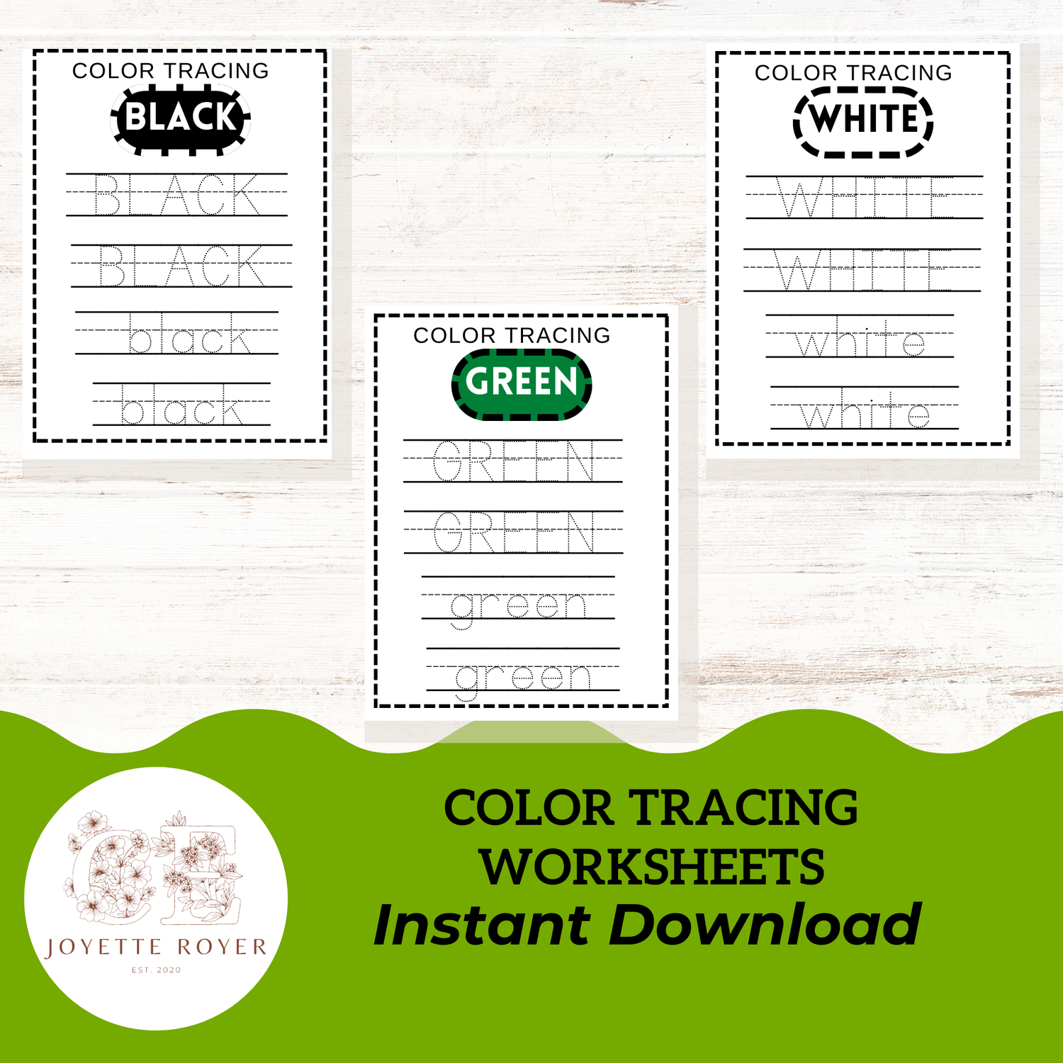 10 Color Tracing Activities Worksheets Printable, Learn Colors ...