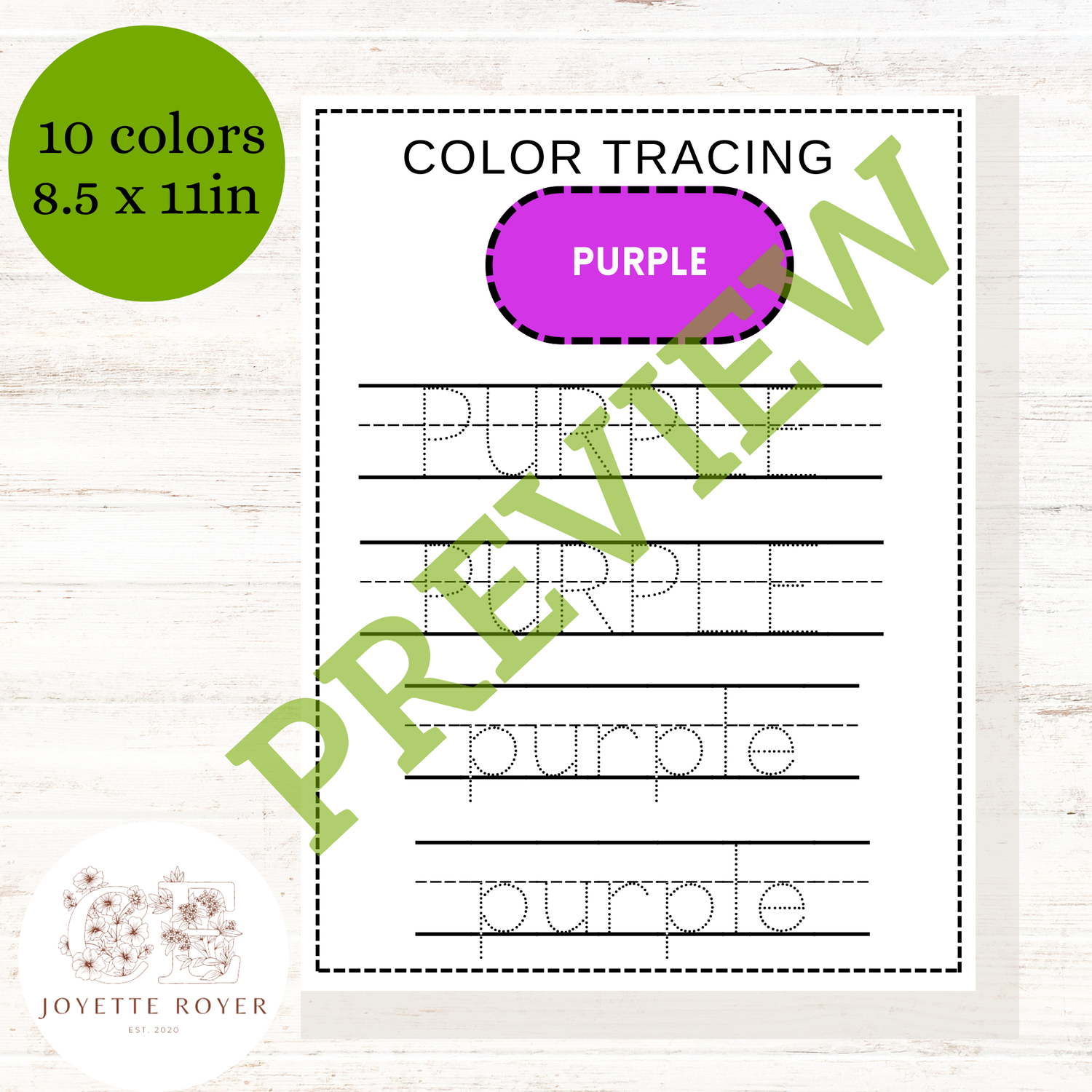 10 Color Tracing Activities Worksheets Printable, Learn Colors ...