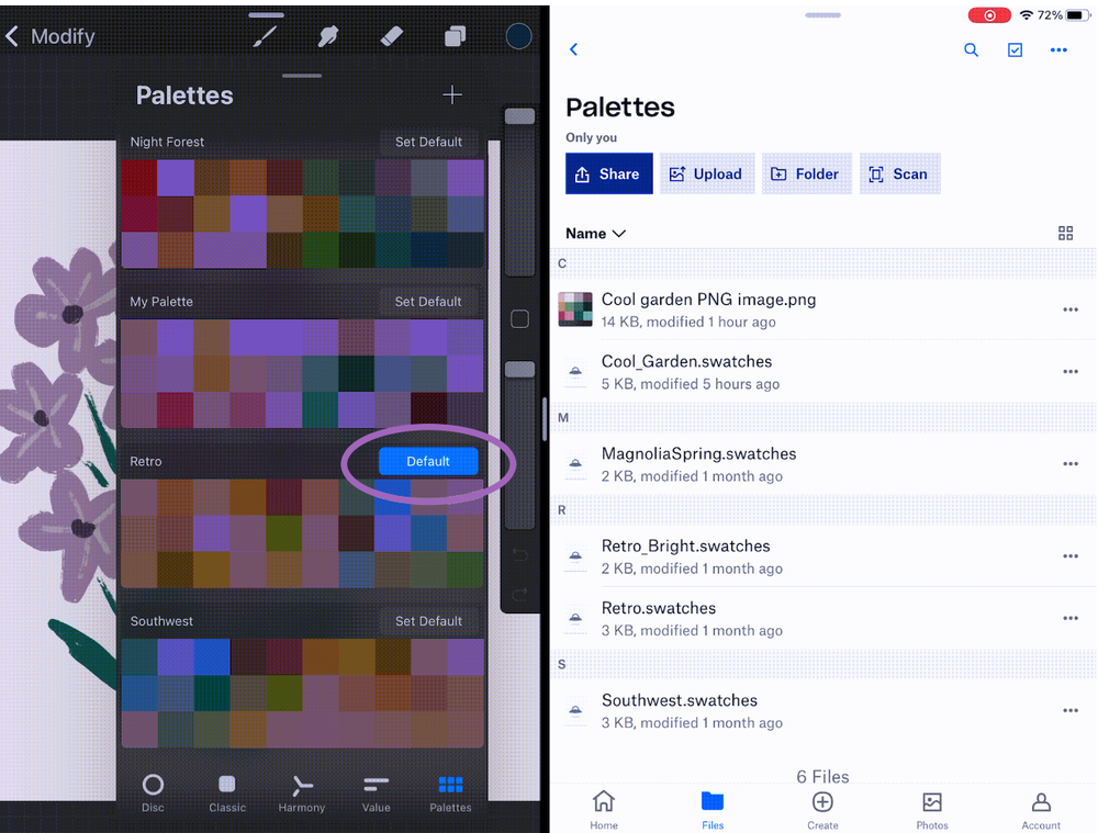 Procreate Palette Basics - Installing and Organizing Color Palettes