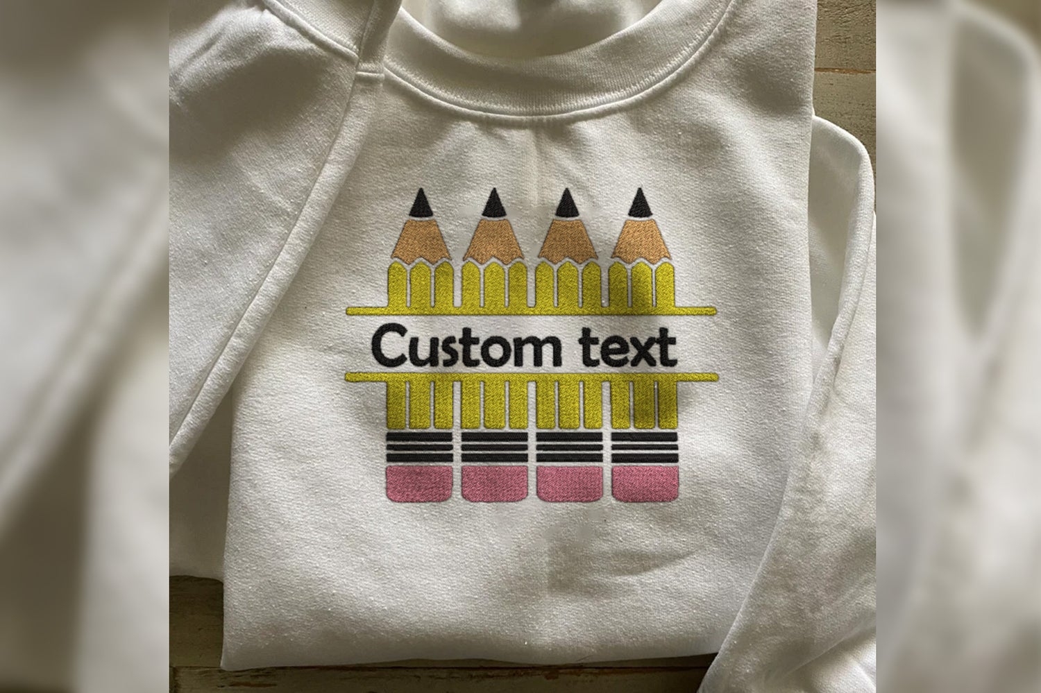 Pencil Custom Embroidery Designs, Back To School Embroidery Designs ...