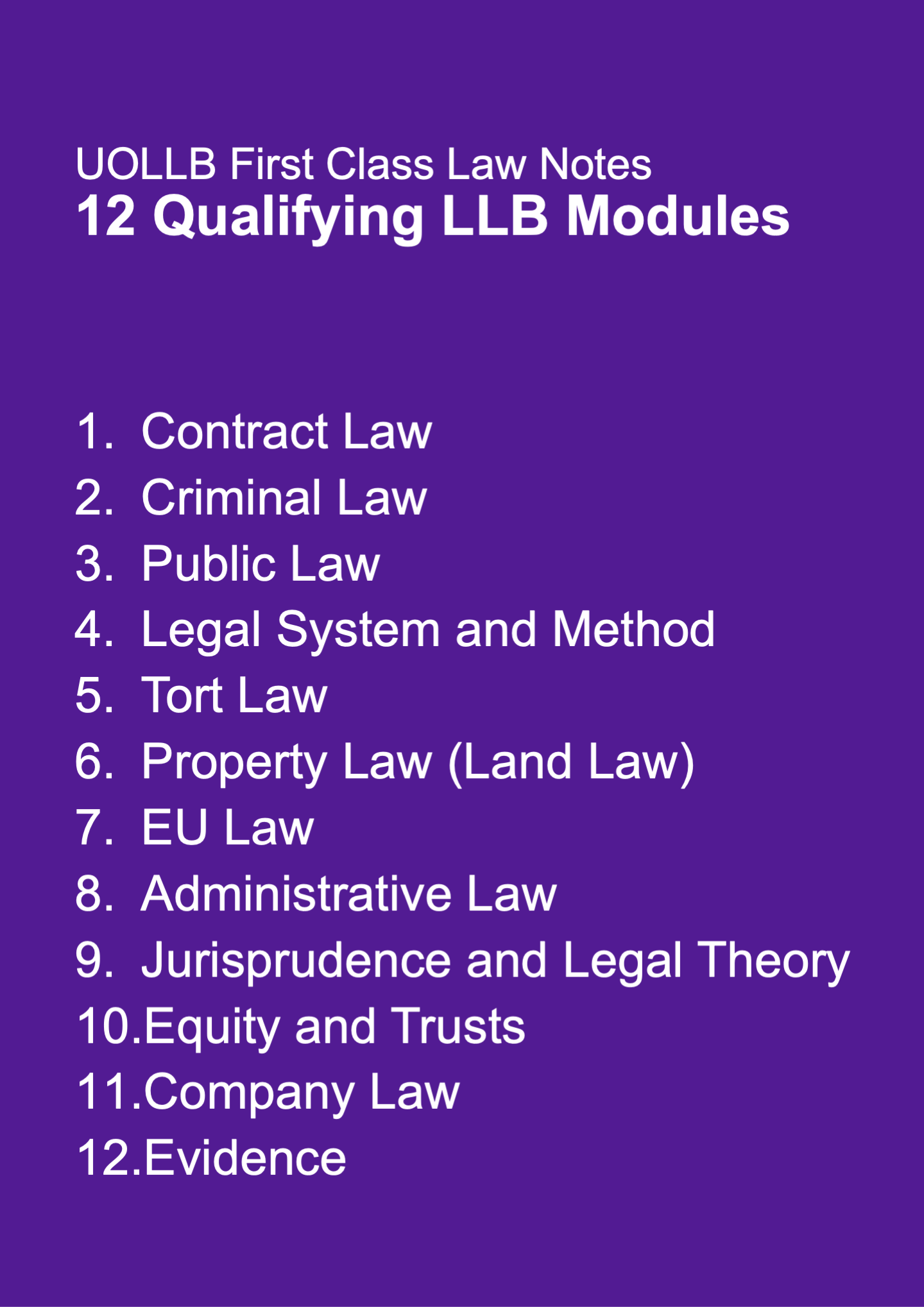 UOLLB First Class Law Notes