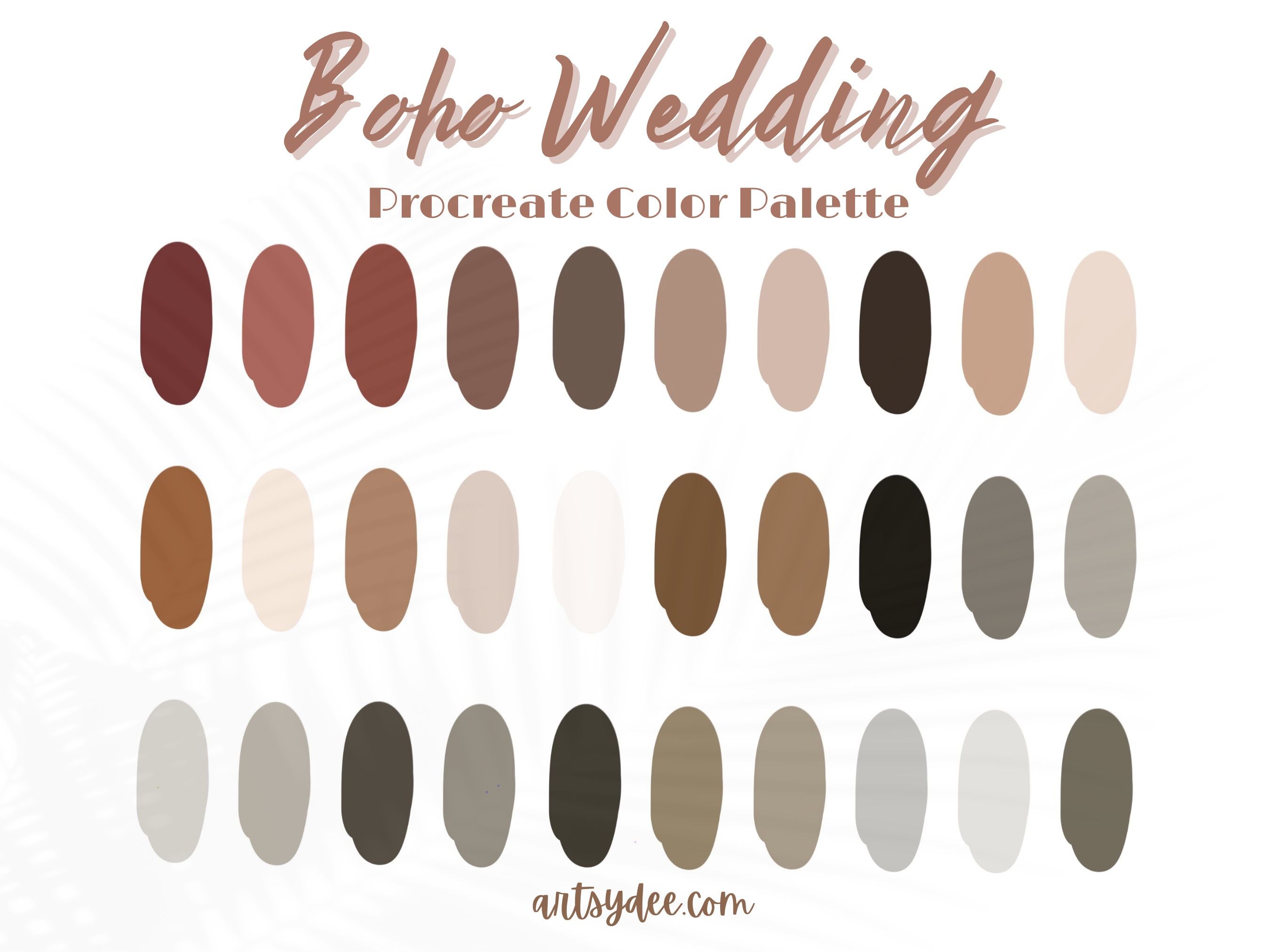 Wedding Boho Color Palette for Procreate - Payhip